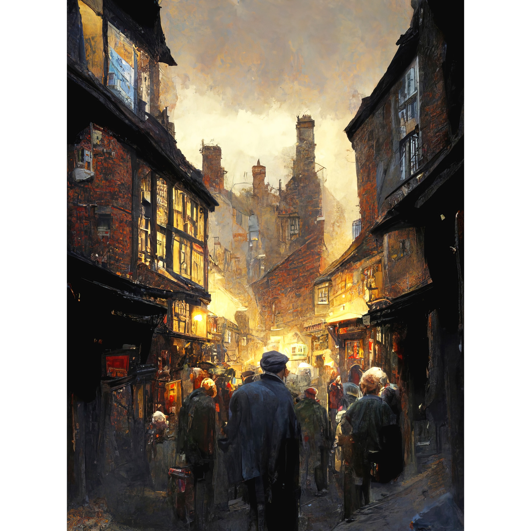 The Shambles York Medieval City Street Oil Painting Unframed Wall Art The Shambles York Medieval City Street Oil Painting Unframed Wall Art