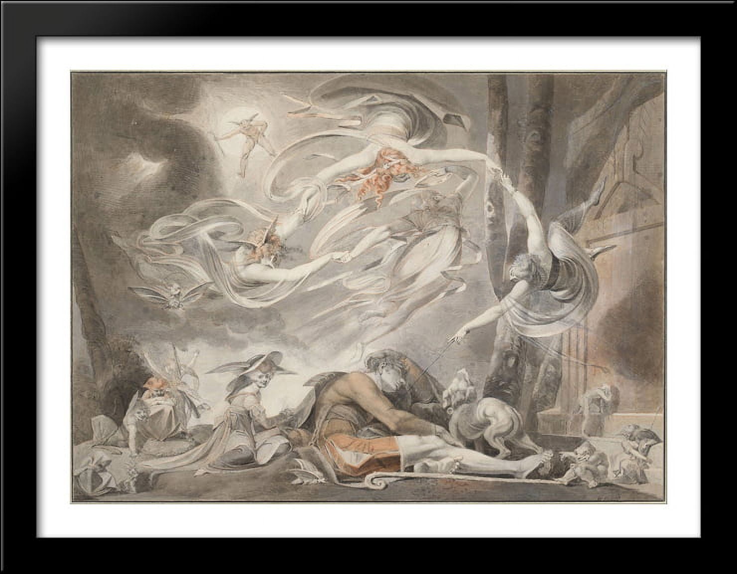 The Shepherd's Dream 36x28 Large Black Wood Framed Print Art by Henry ...