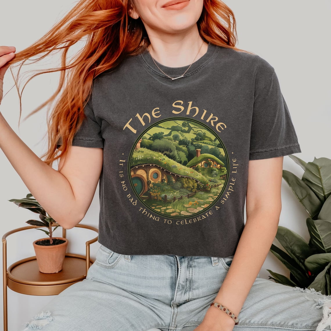 The Shire Lotr T-Shirt, Distressed Fantasy Merch, Hobbit Poster Shirt ...