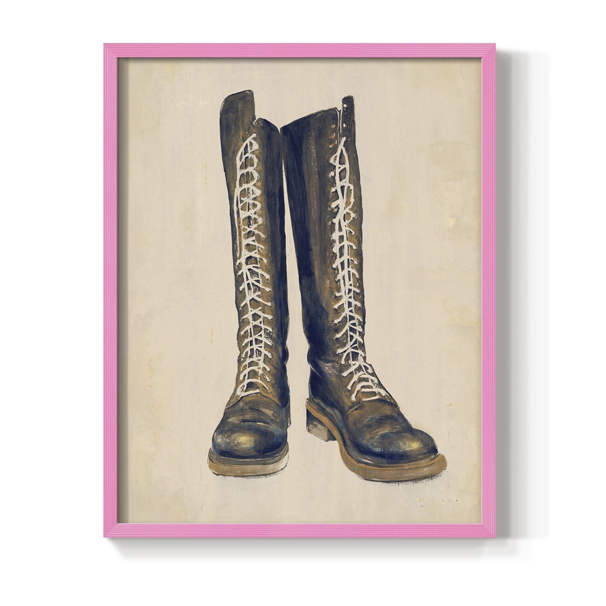 The Shoe Fits III V1 Framed Print in Pink Solid Wood Framed Print No ...