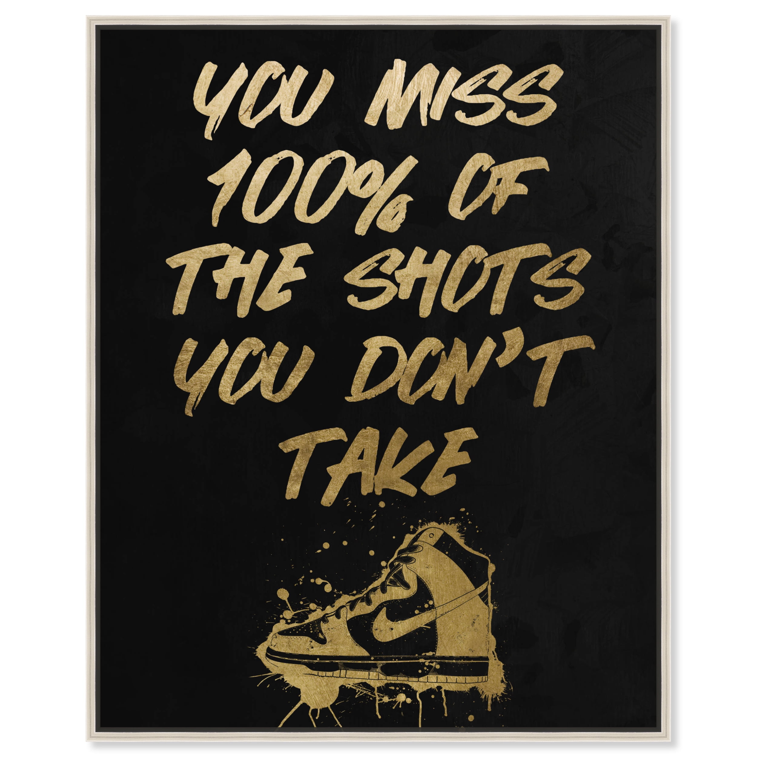 The Shots You Take Gold Motivational Quotes Man Cave Canvas Wall Art by ...