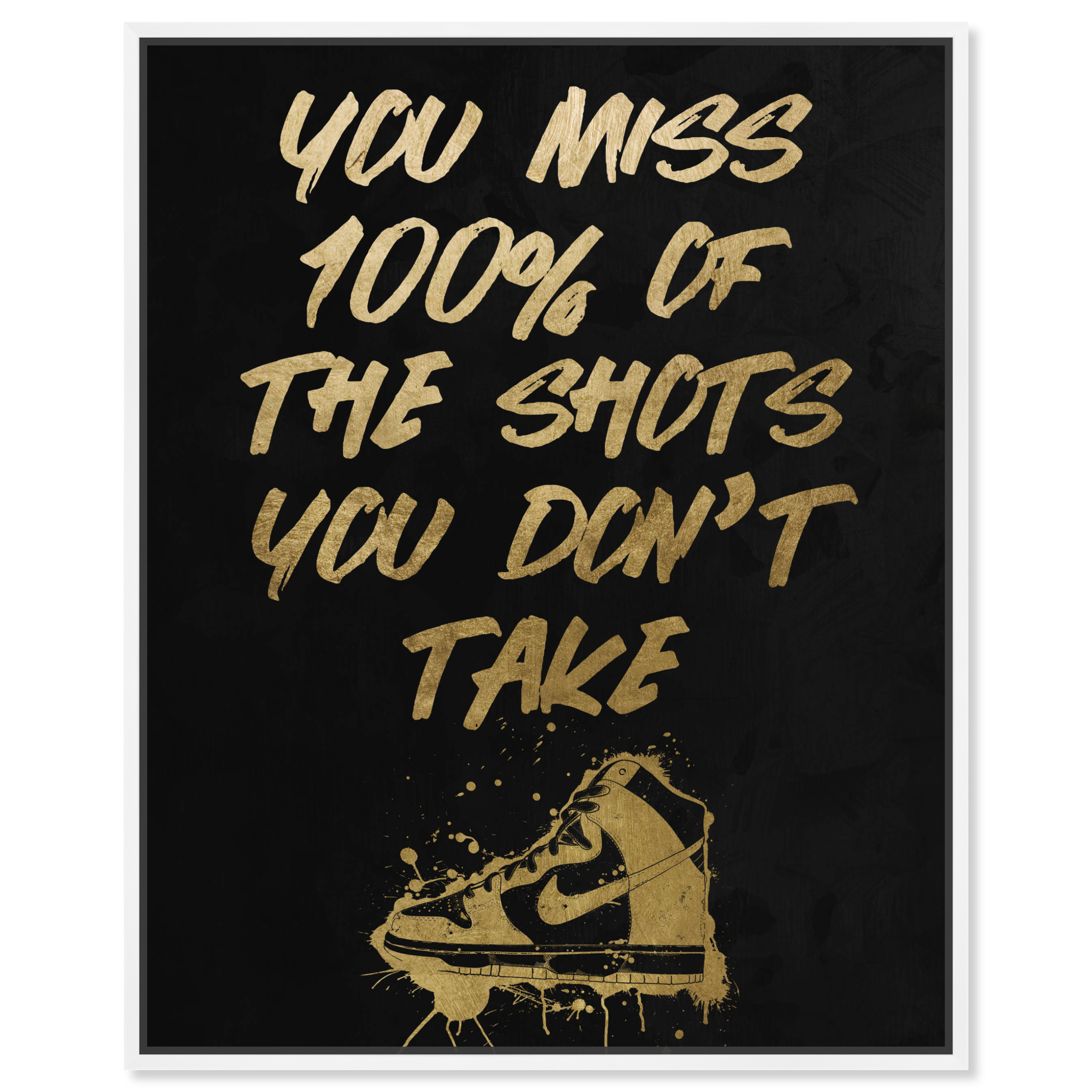 The Shots You Take Gold Motivational Quotes Man Cave Canvas Wall Art by ...