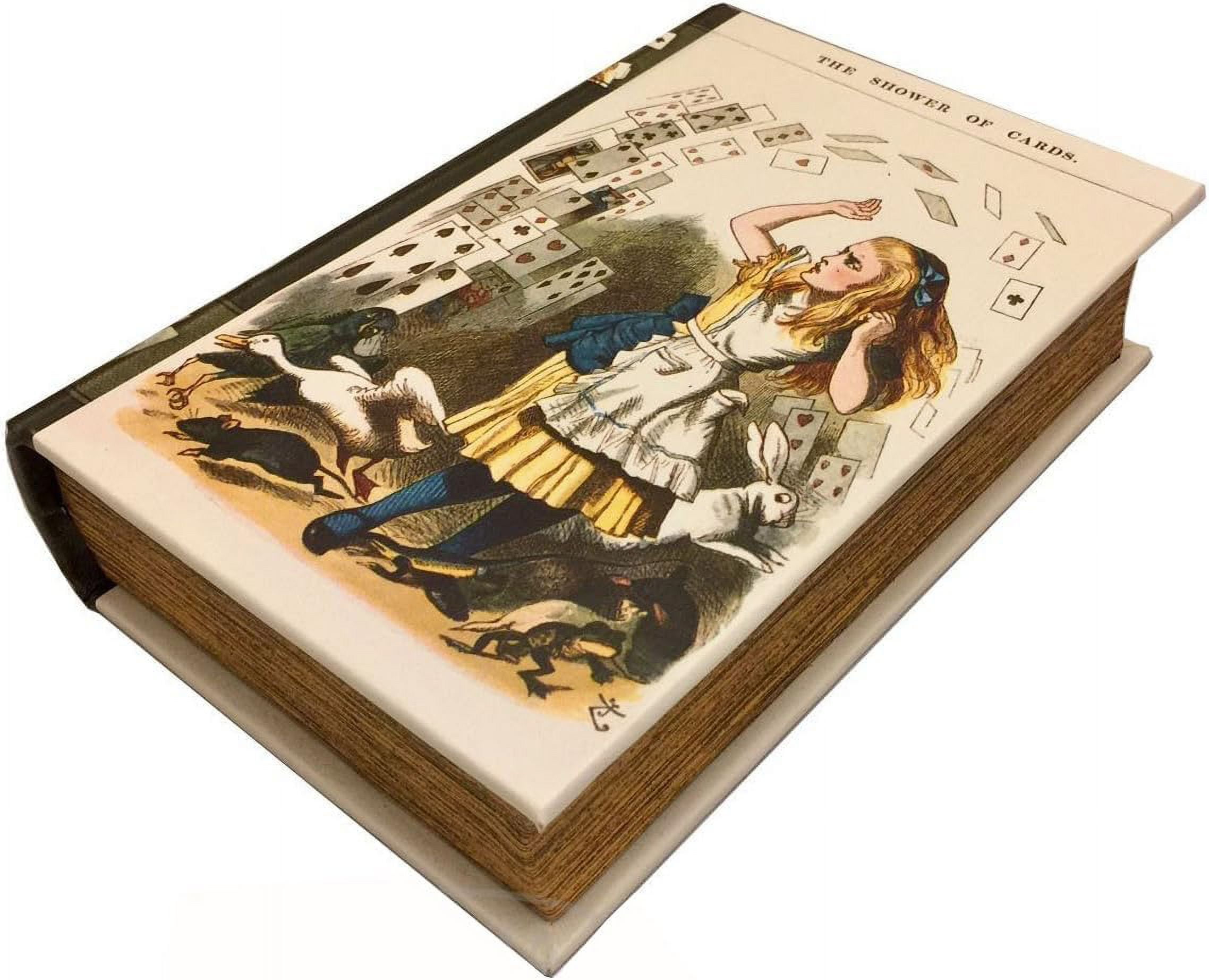 The Shower of Cards from Alice in Wonderland Book Box Stash Box Leather ...