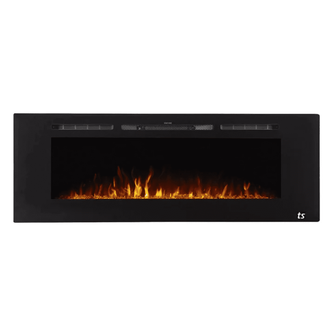 "Touchstone Sideline 60"" Recessed Electric Fireplace, Wall Mounted ...