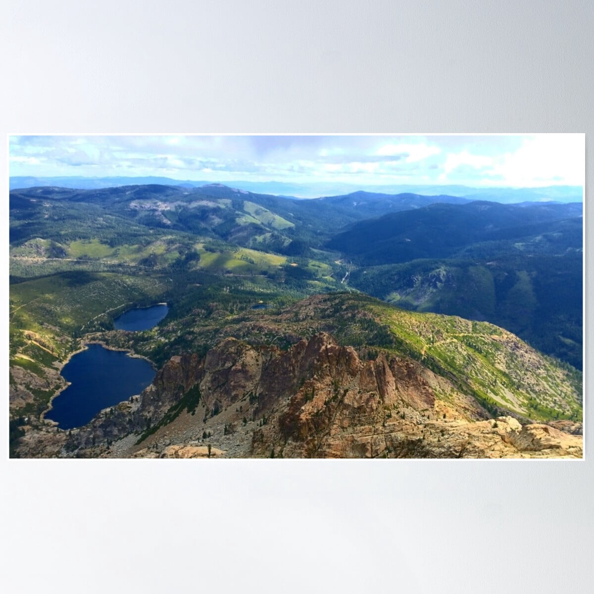 The Sierra Buttes Fire Lookout Trail - Lakes And Mountains Poster Wall ...