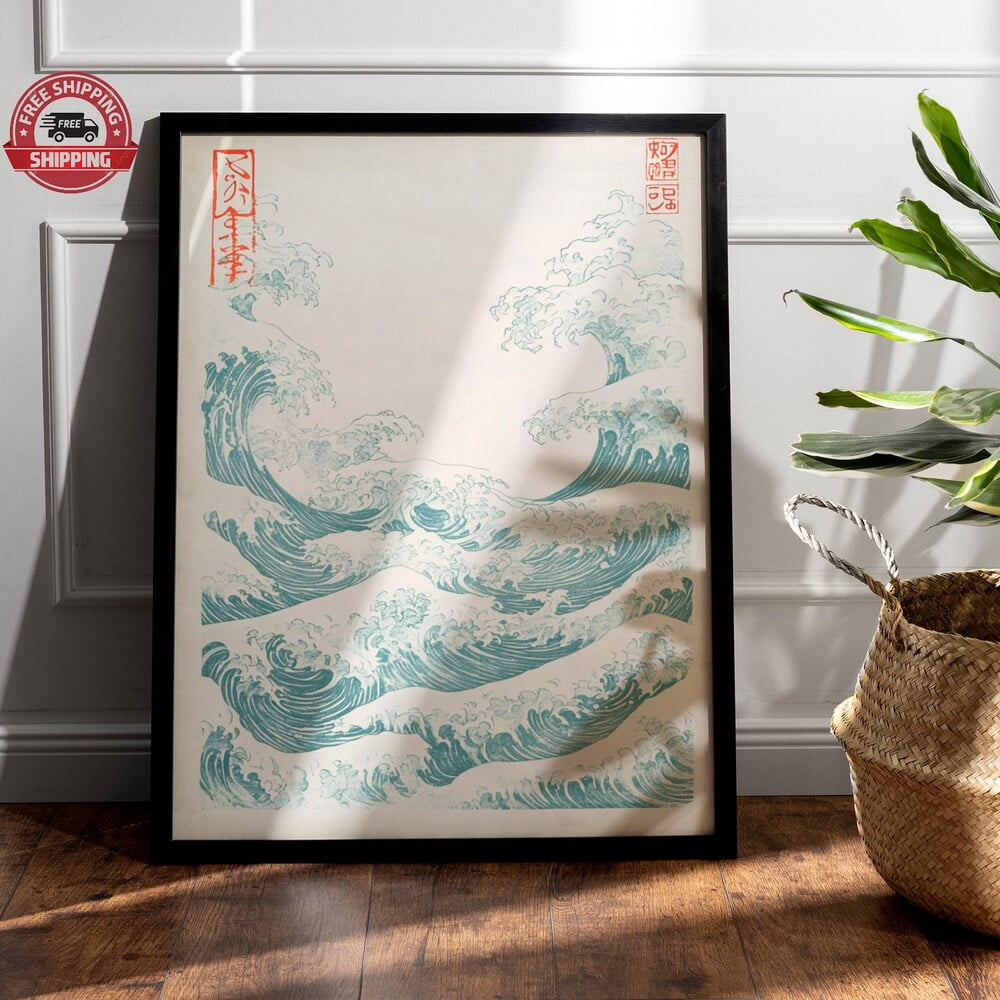 The Silent Dance Of Waves Japanese Waves Hokusai Print Japanese Art ...