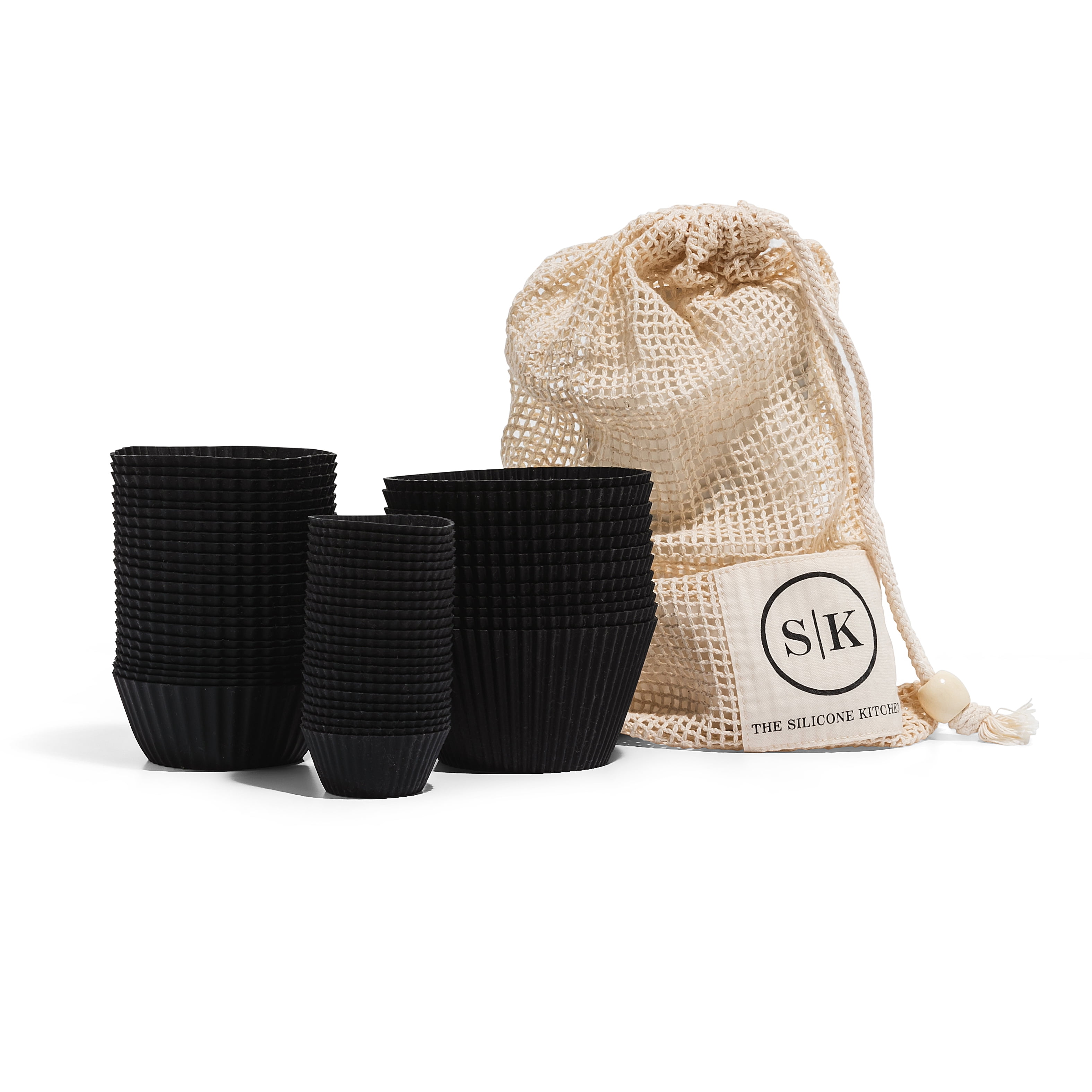 The Silicone Kitchen Reusable Silicone Baking Cups Gift Set Bundle, 24 ...