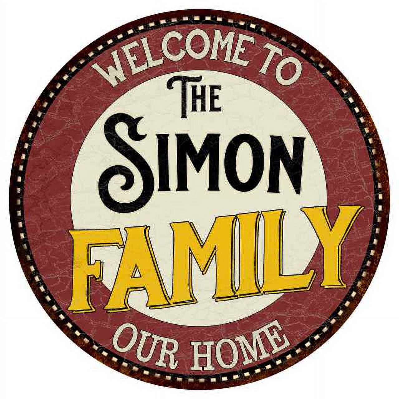 The Simon Family 12" Round Metal Sign Kitchen Game Room Décor ...