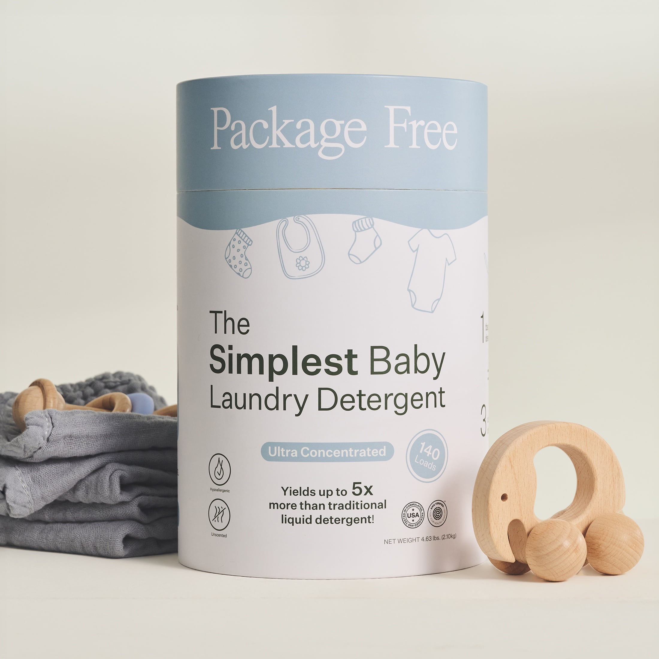 The Simplest Baby Laundry Detergent Powder by Package Free, Unscented ...