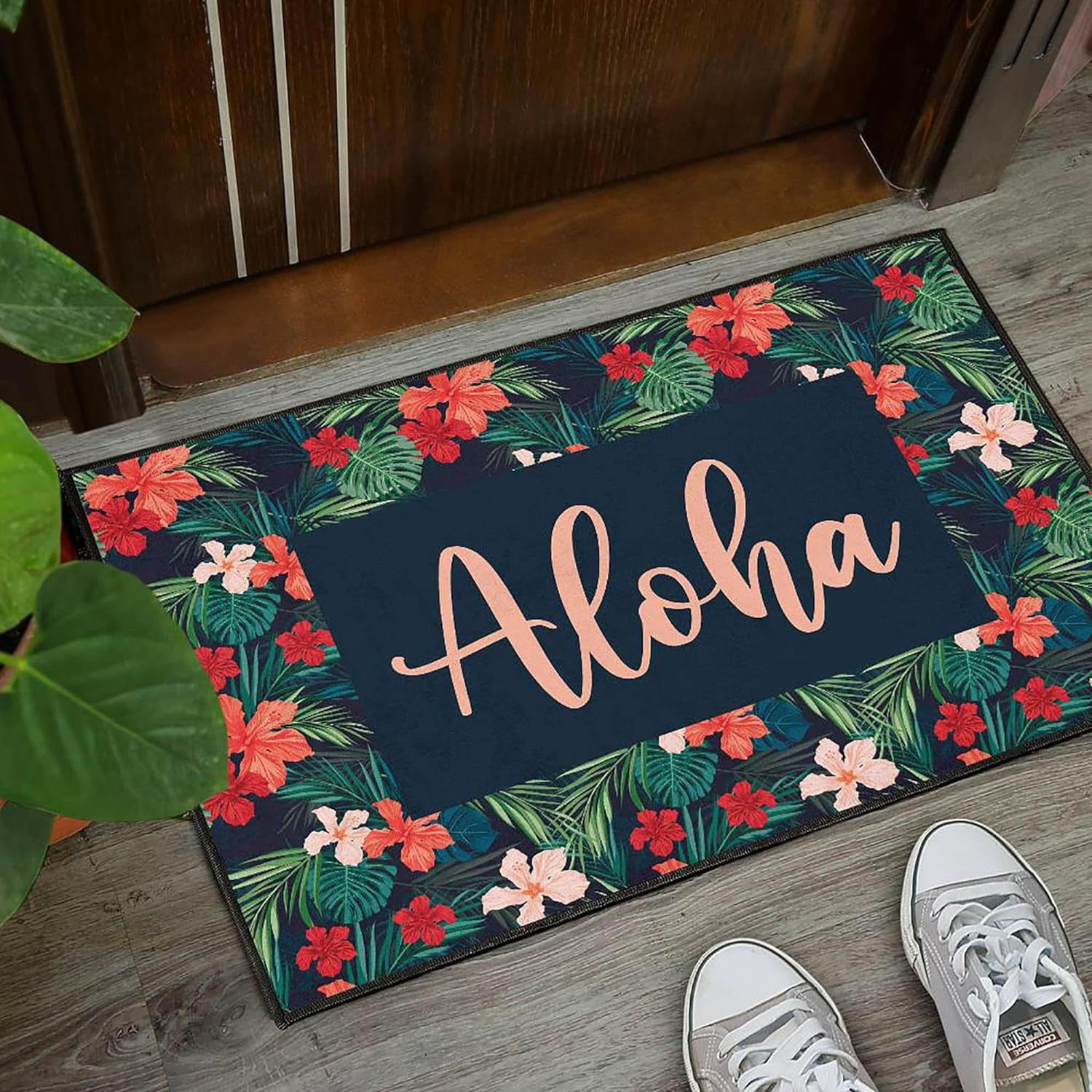 The Simply Rustic Barn Doormat Aloha Door Mat Colorful Hawaiian ...