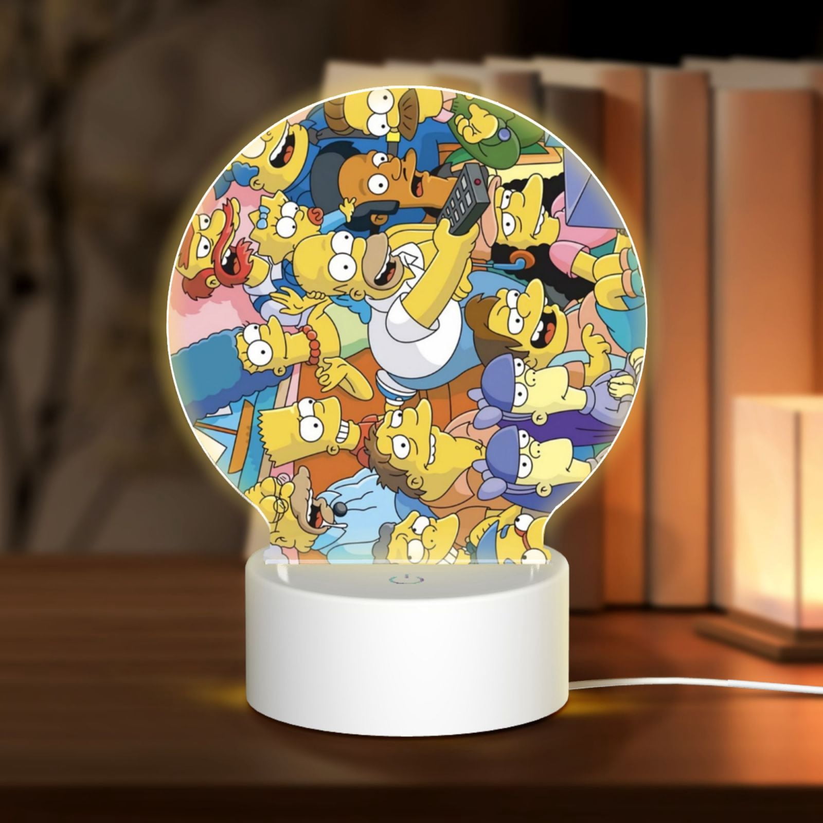 The Simpson Anime Round Acrylic Night Light Is Suitable For Rooms ...