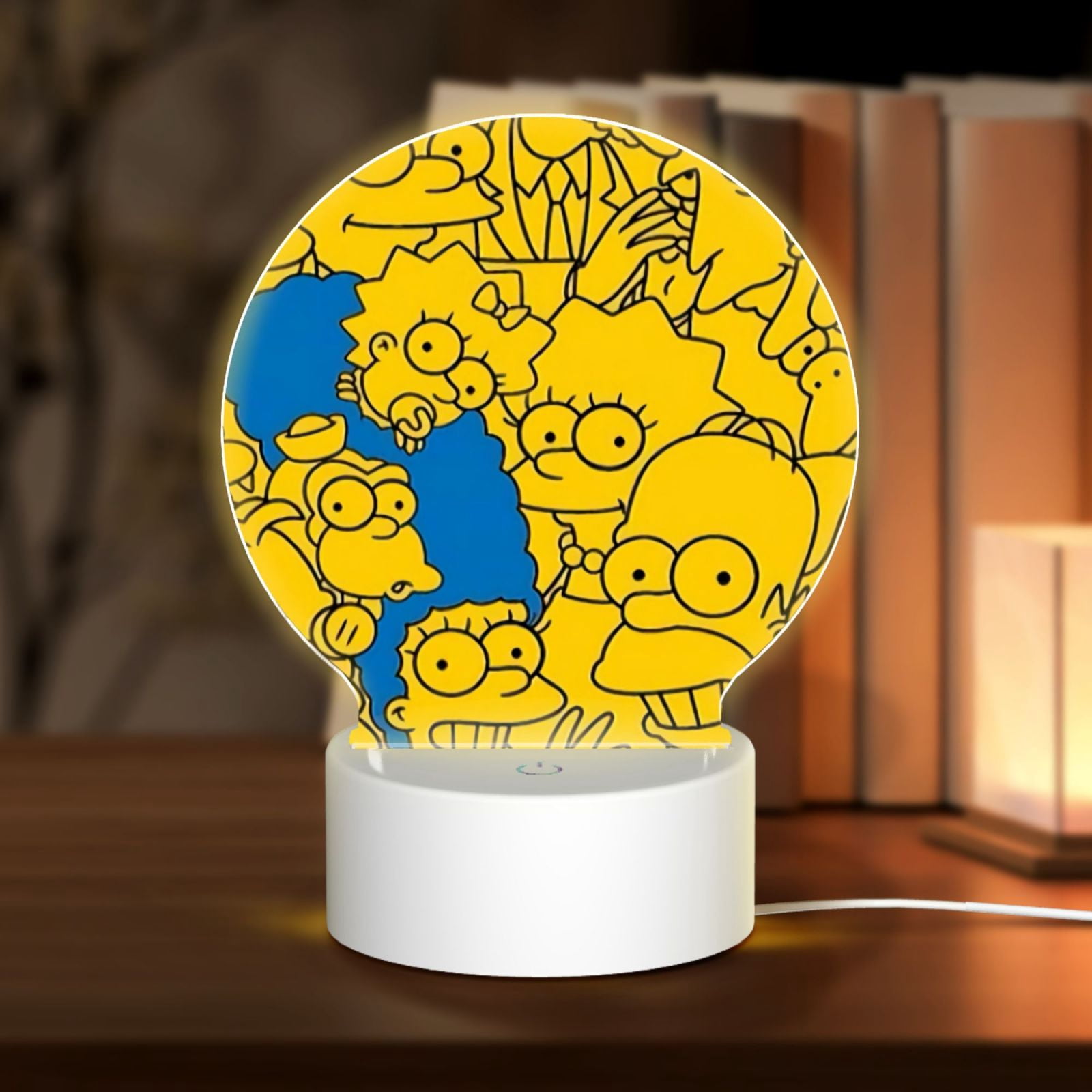 The Simpson Anime Round Acrylic Night Light Is Suitable For Rooms ...