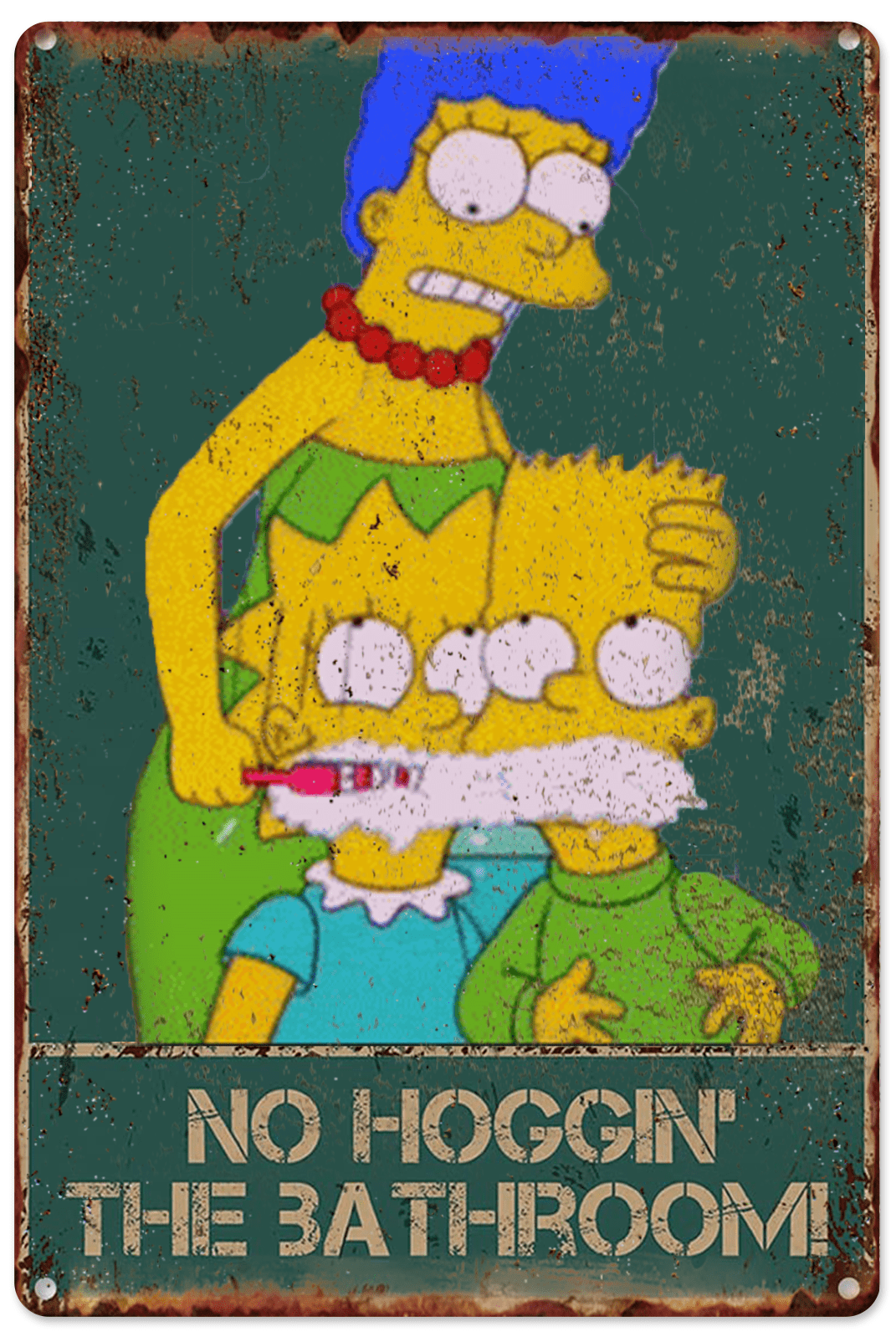 The Simpson Cleaning Teeth Metal Tin Sign Retro No Hoggin Poster ...