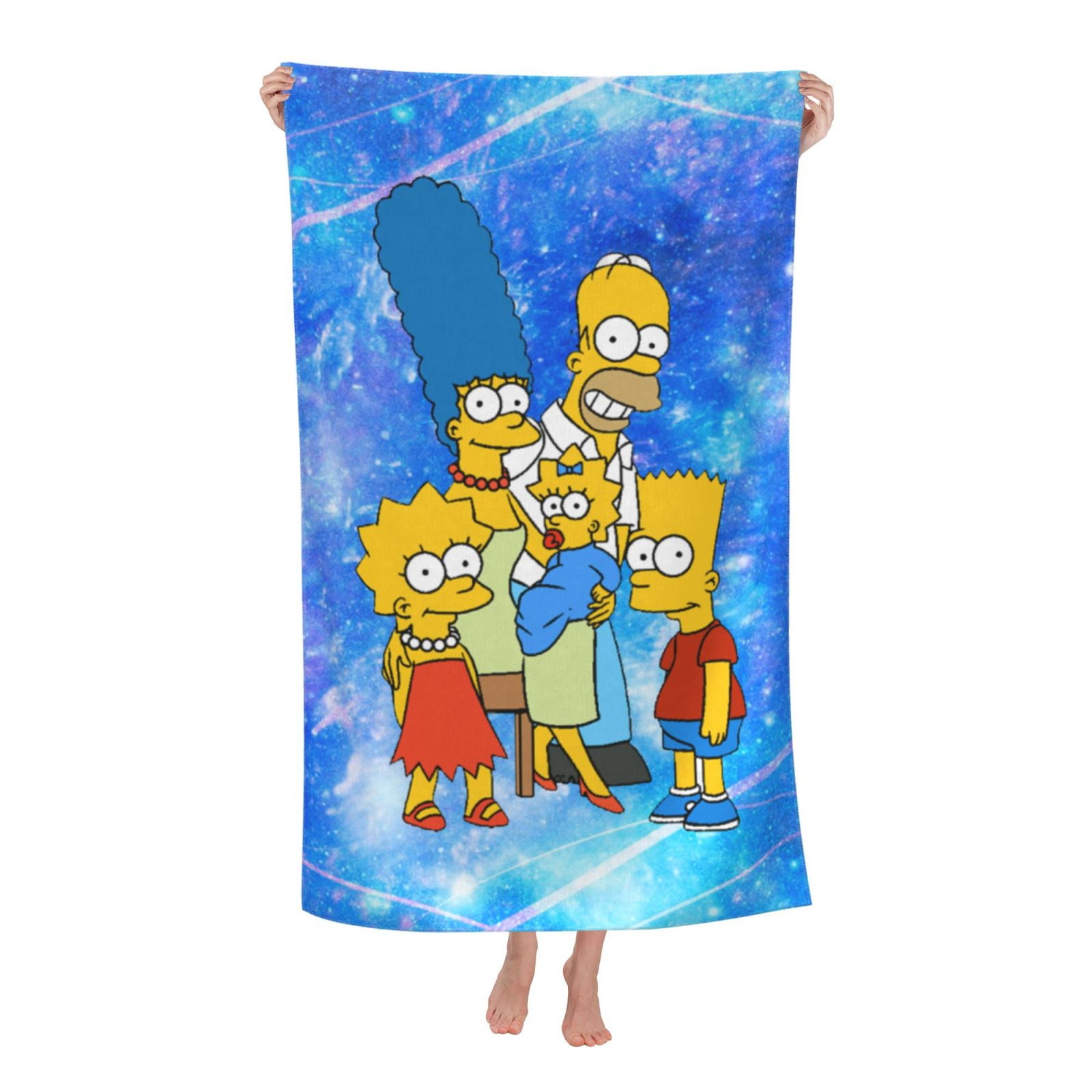 The Simpsons Animated Bath Towel Microfiber Soft Absorbent Beach Towel ...