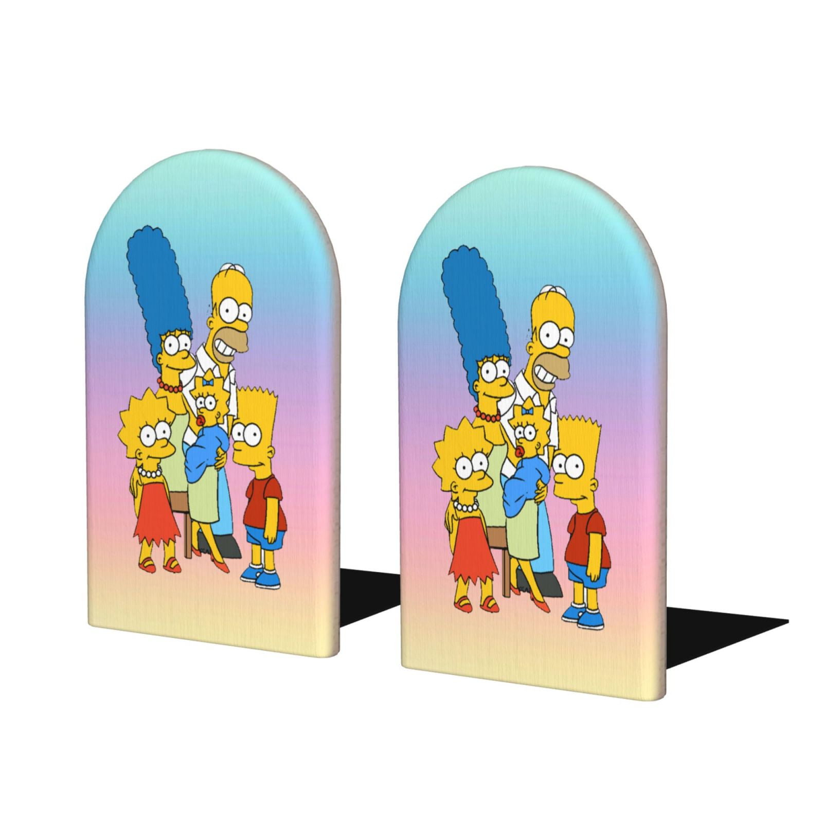 The Simpsons Animated Bookends Wood Book Divider Shelves Non-Skid Book ...