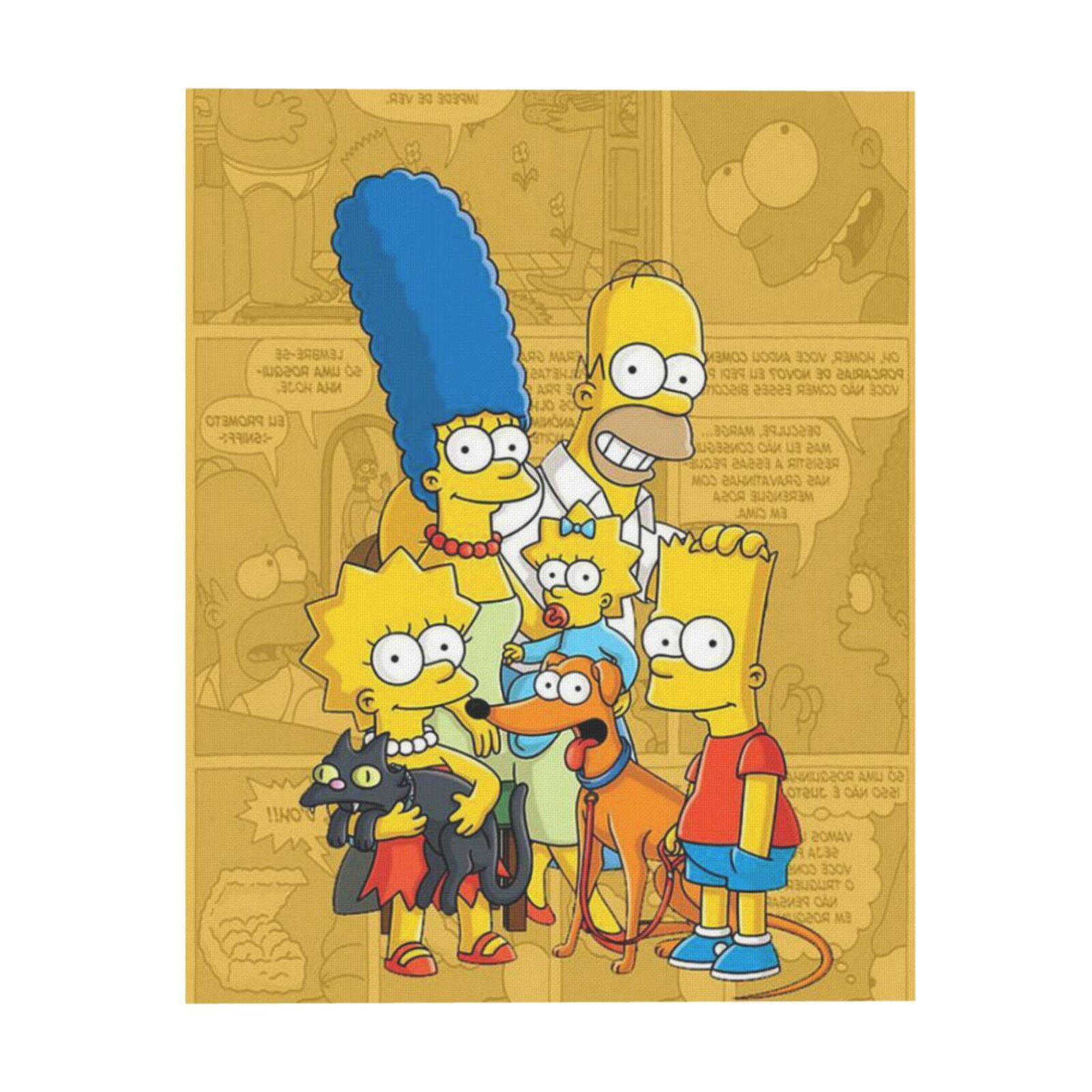 The Simpsons Animated Canvas Decorative Poster Art Picture Painting ...