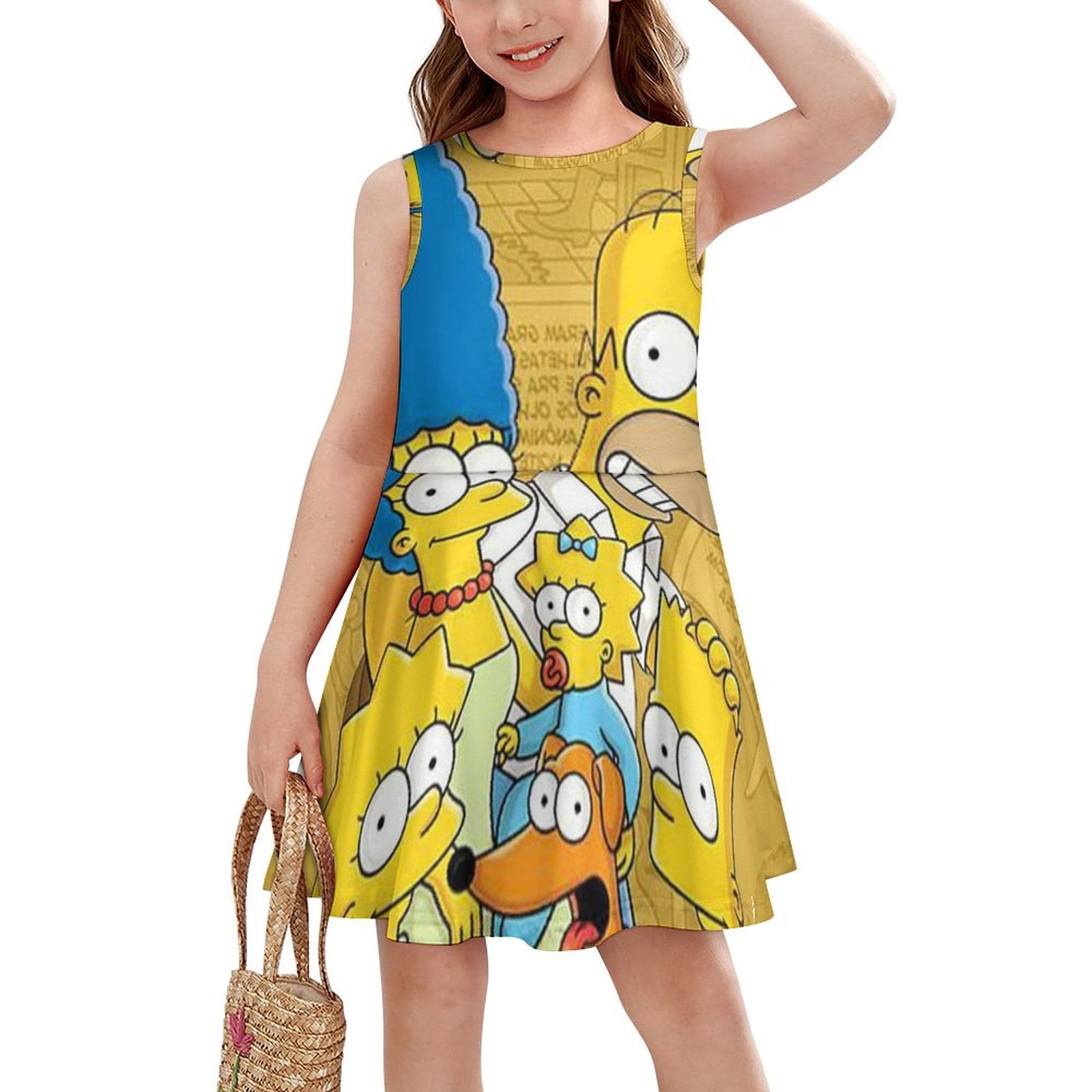 The Simpsons Animated Girls Dress Fashion 3D Printed Classical Kid's ...