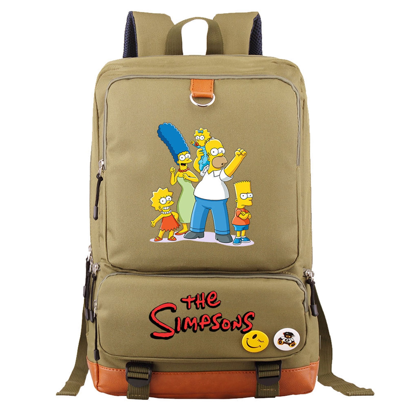 The Simpsons Backpack Student Back to School Canvas Bookbag Lightweight ...