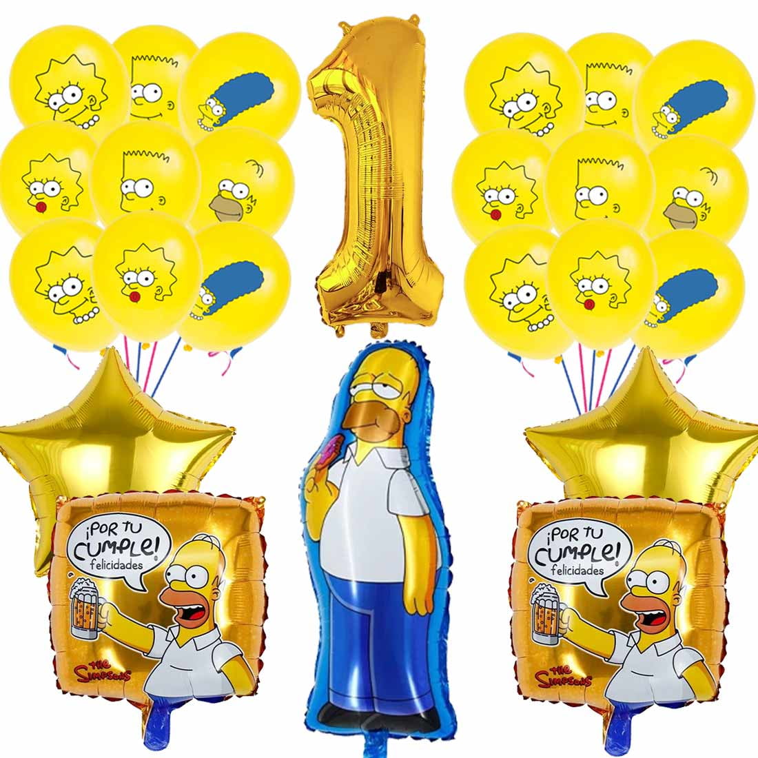 The Simpsons Balloons Party Supplies 1st Big Number Decorations Decor ...