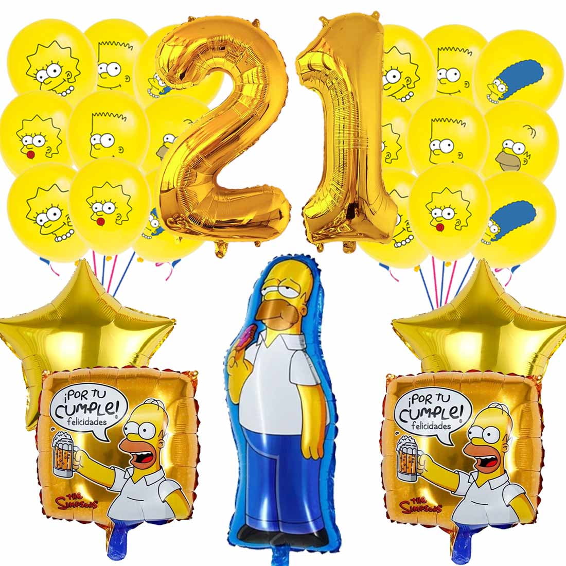 The Simpsons Balloons Party Supplies 21th Big Number Decorations Decor ...