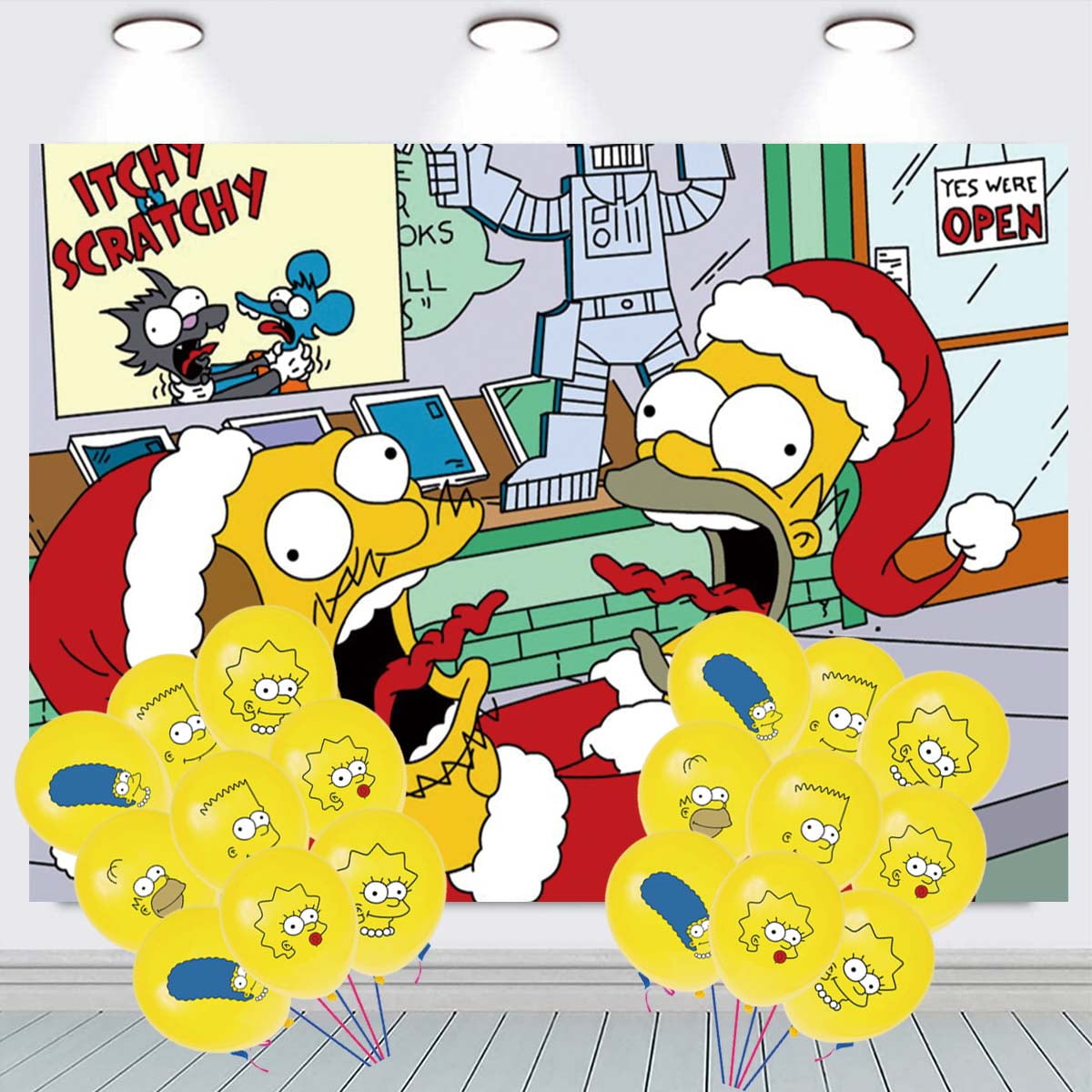 The Simpsons Banner Wall Decor Party Decorations Balloons Taspestry ...