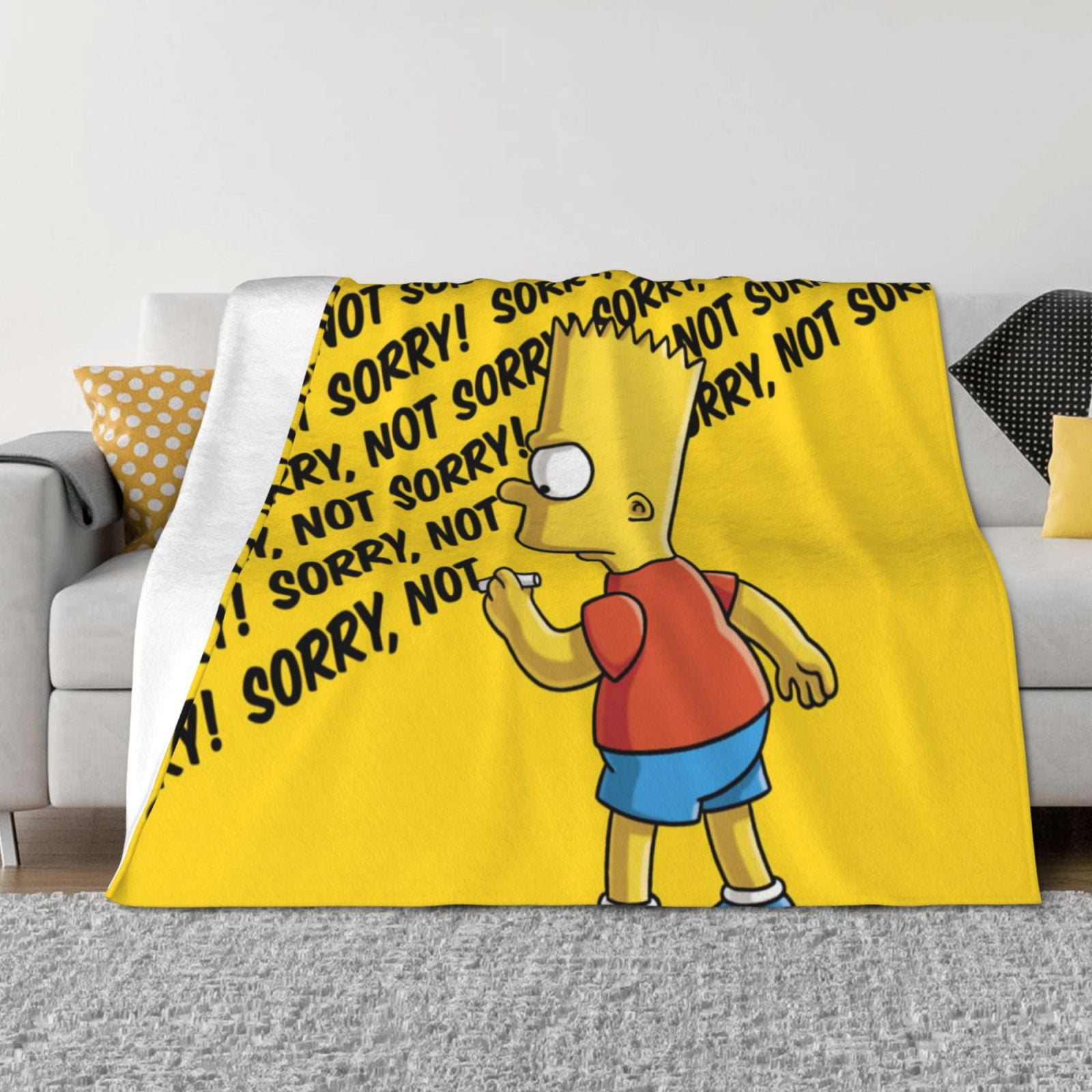 The Simpsons Bart Blanket Cozy Soft Fleece Flannel Bed Blanket All ...