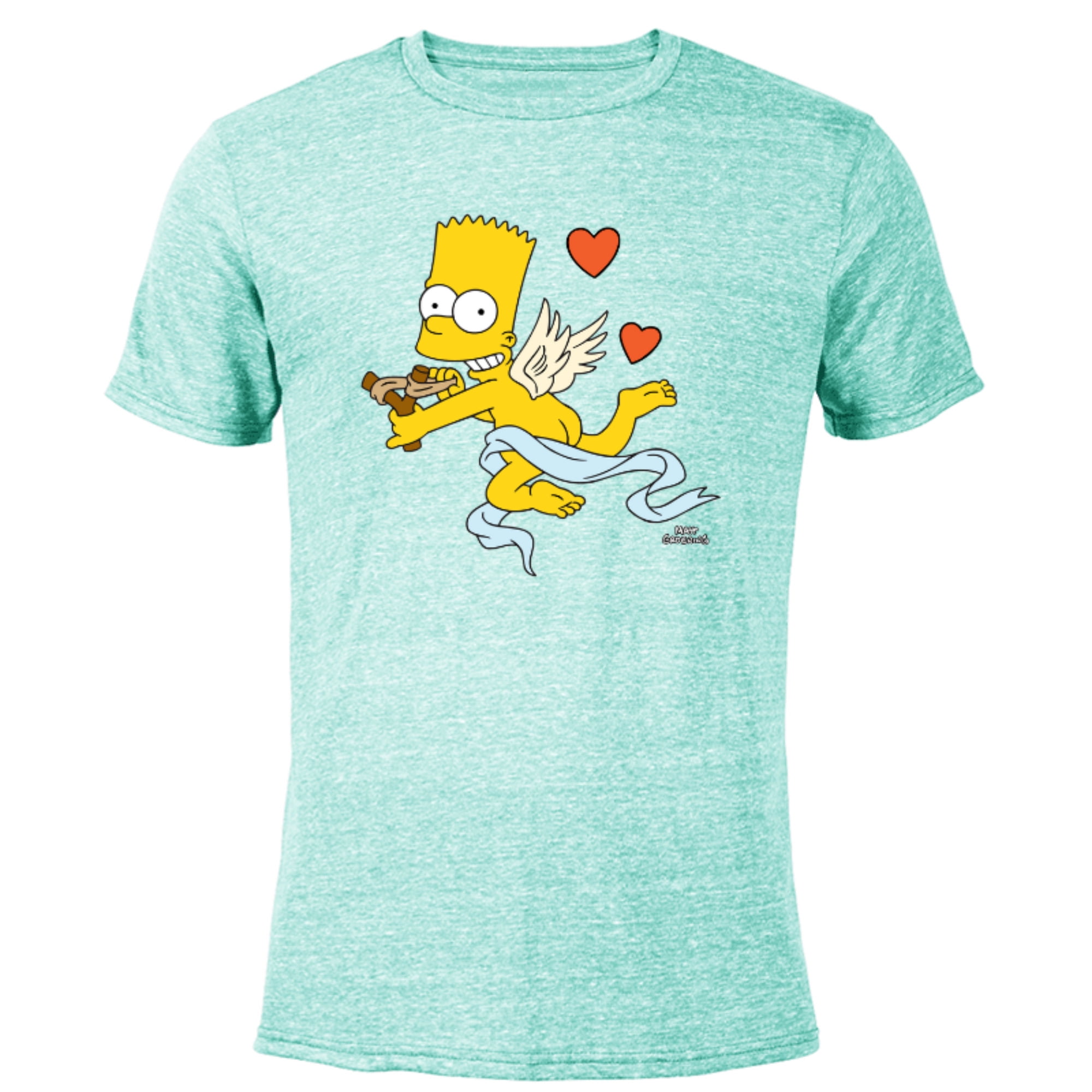 The Simpsons Bart Cherub Slingshot Cupid - Short Sleeve Blended T-Shirt ...