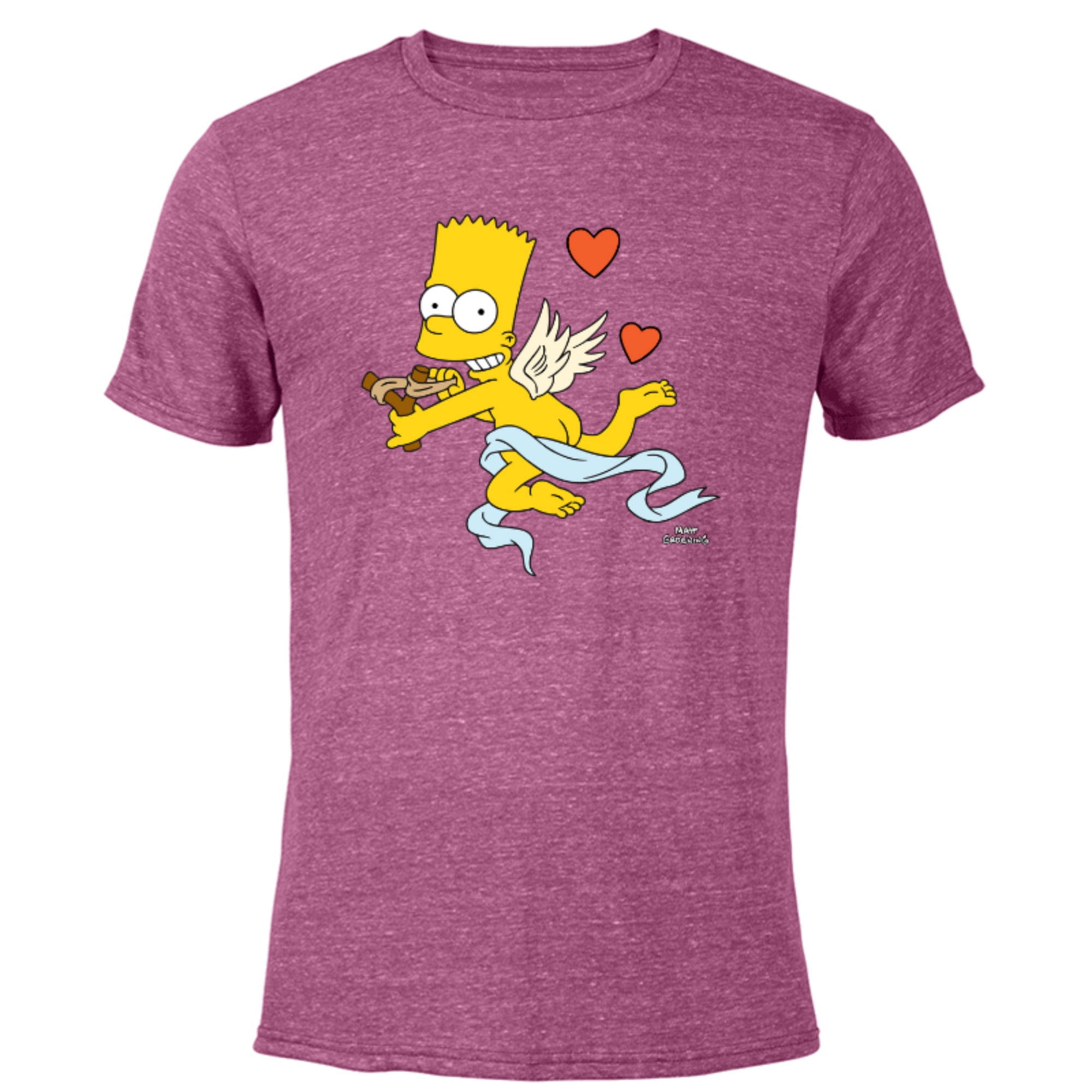 The Simpsons Bart Cherub Slingshot Cupid - Short Sleeve Blended T-Shirt ...