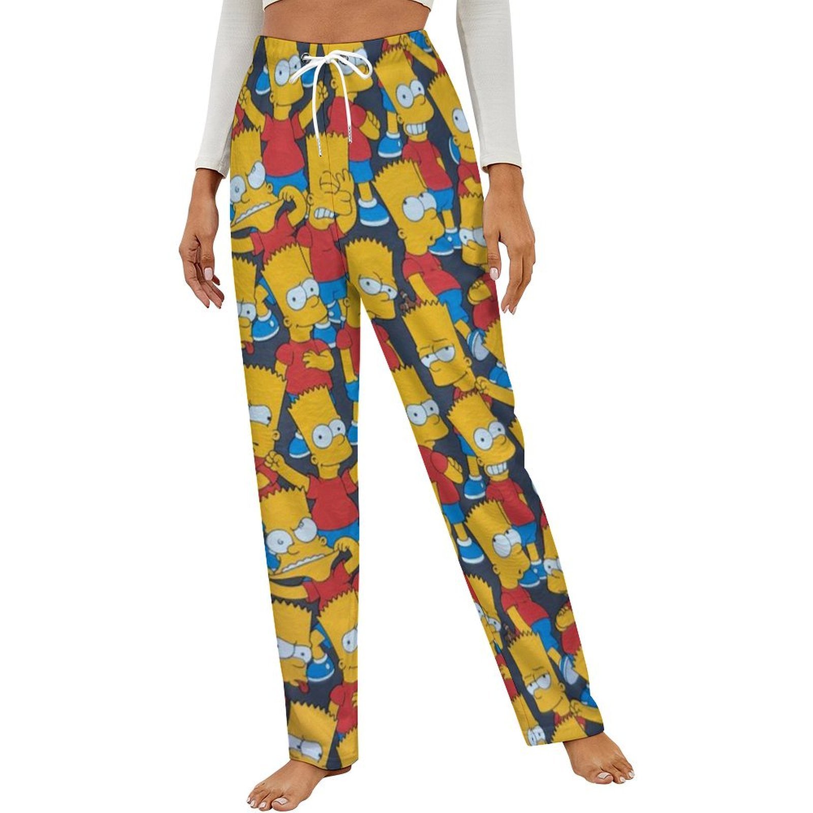 The Simpsons Bart Flannel Women's Pajama Pants Bottoms Sleepwear Home ...