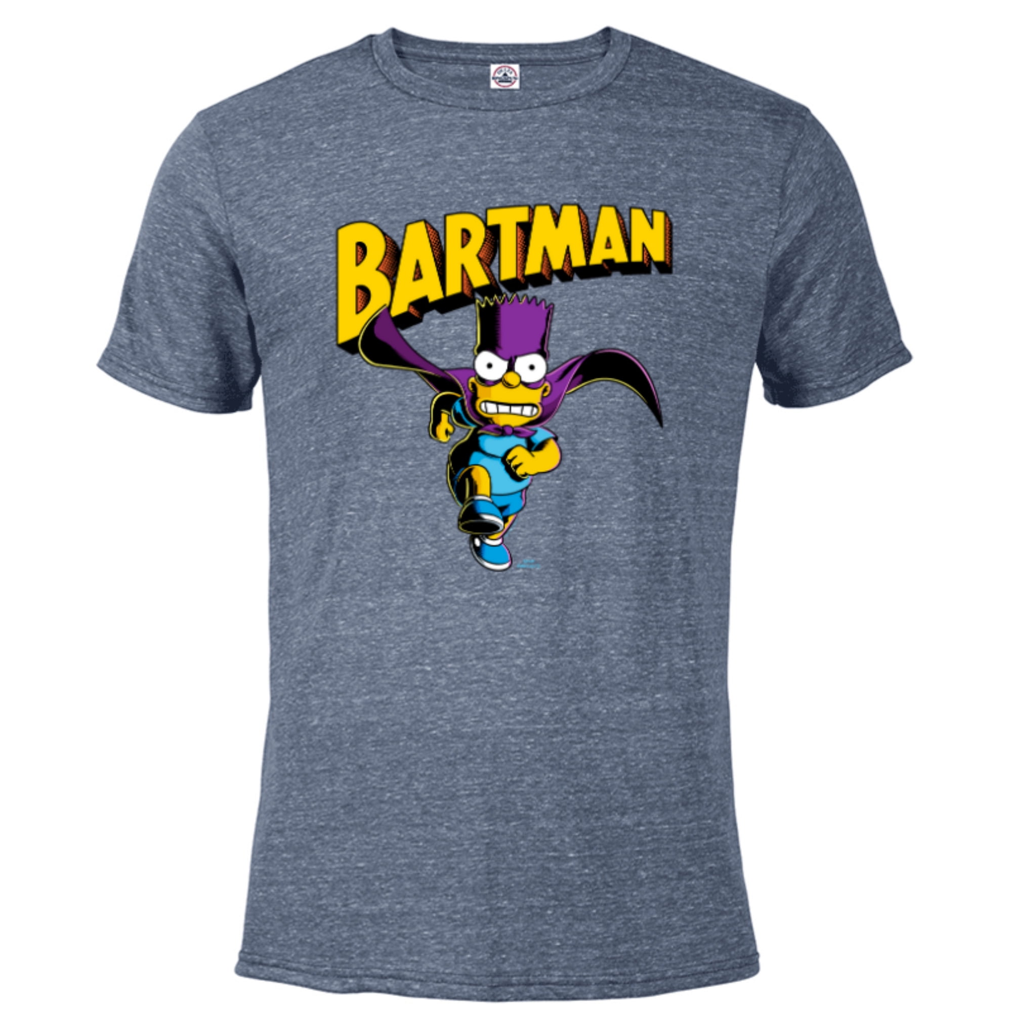 The Simpsons Bart Simpson Bartman Running Super Hero Logo- Short Sleeve ...