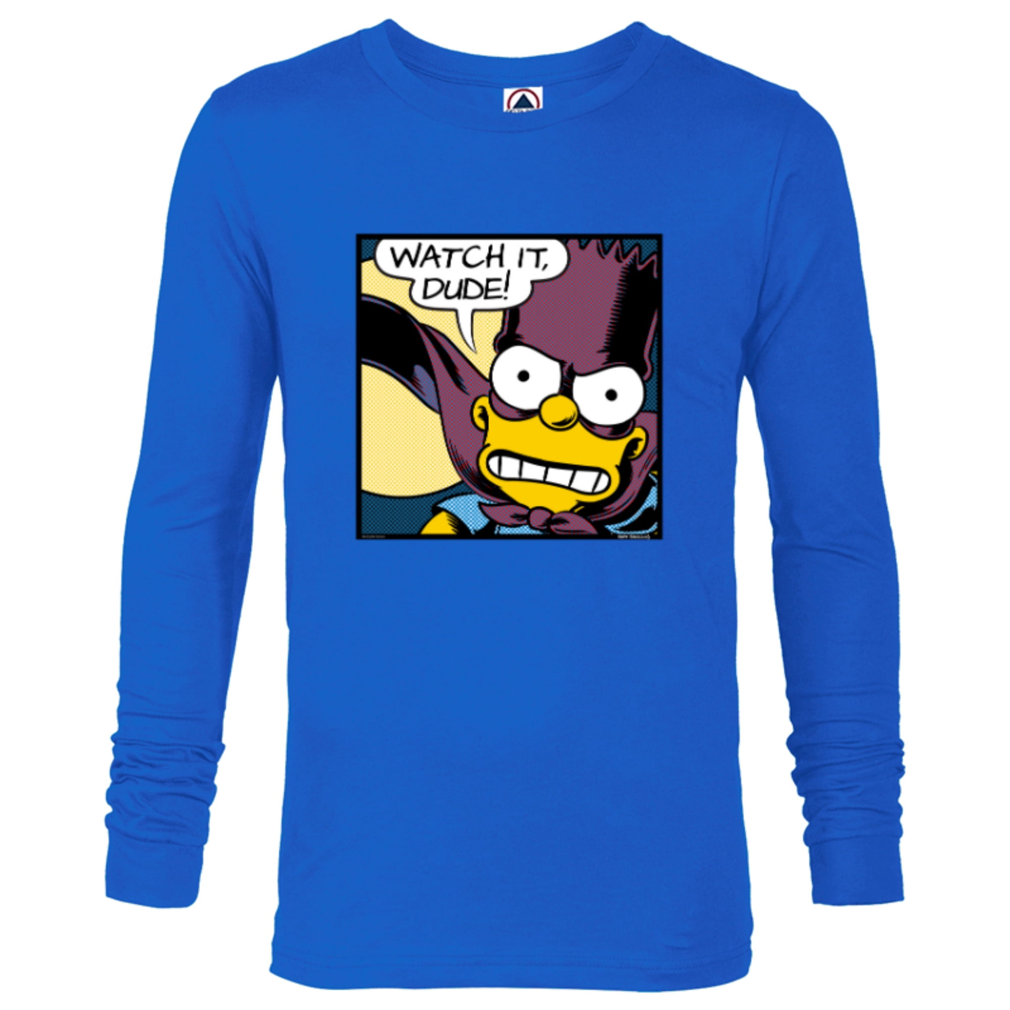 The Simpsons Bart Simpson Bartman Super Hero Watch It Dude- Long Sleeve ...