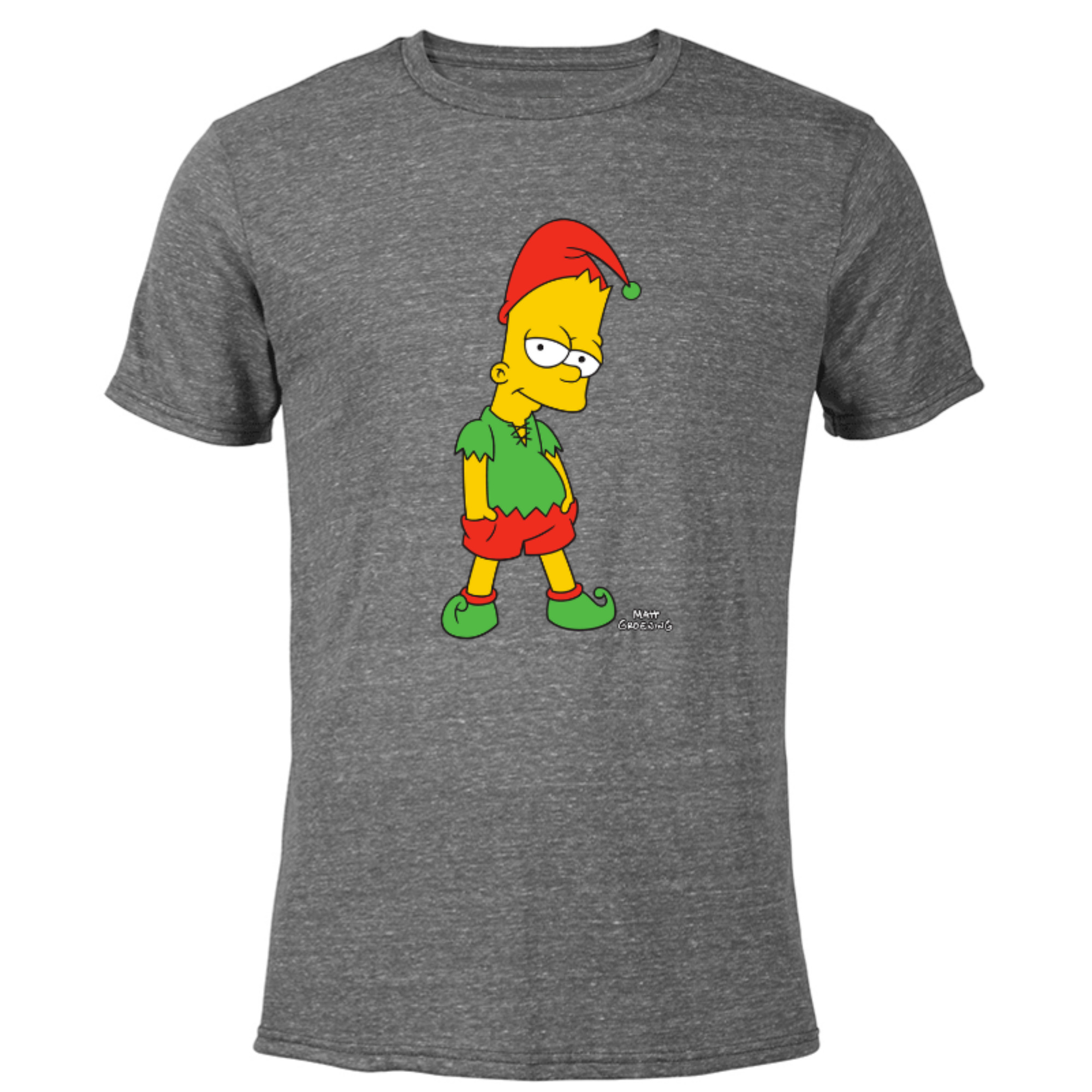 The Simpsons Bart Simpson Elf Bart Holiday - Short Sleeve Blended T ...
