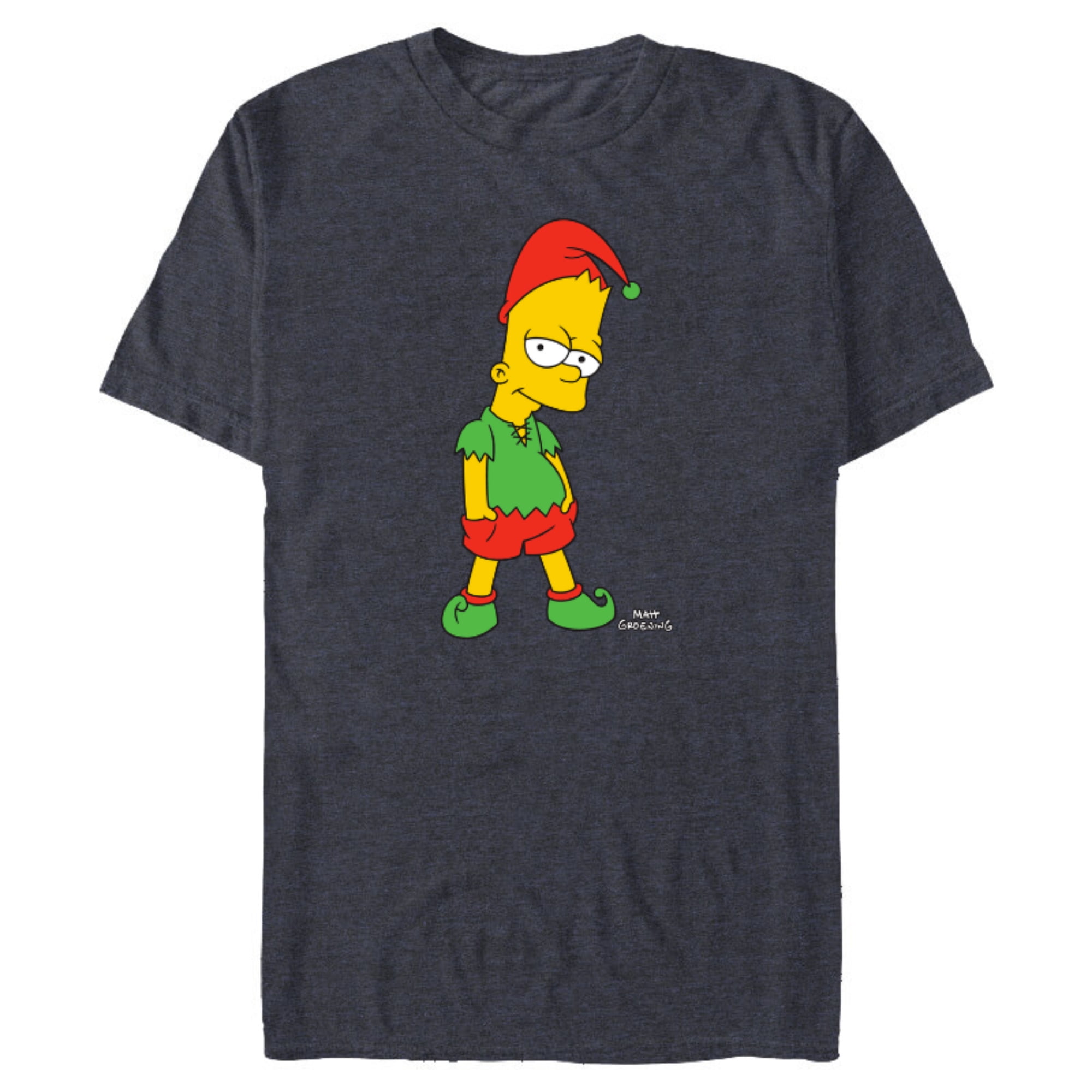 The Simpsons Bart Simpson Elf Bart Holiday - Short Sleeve Blended T ...