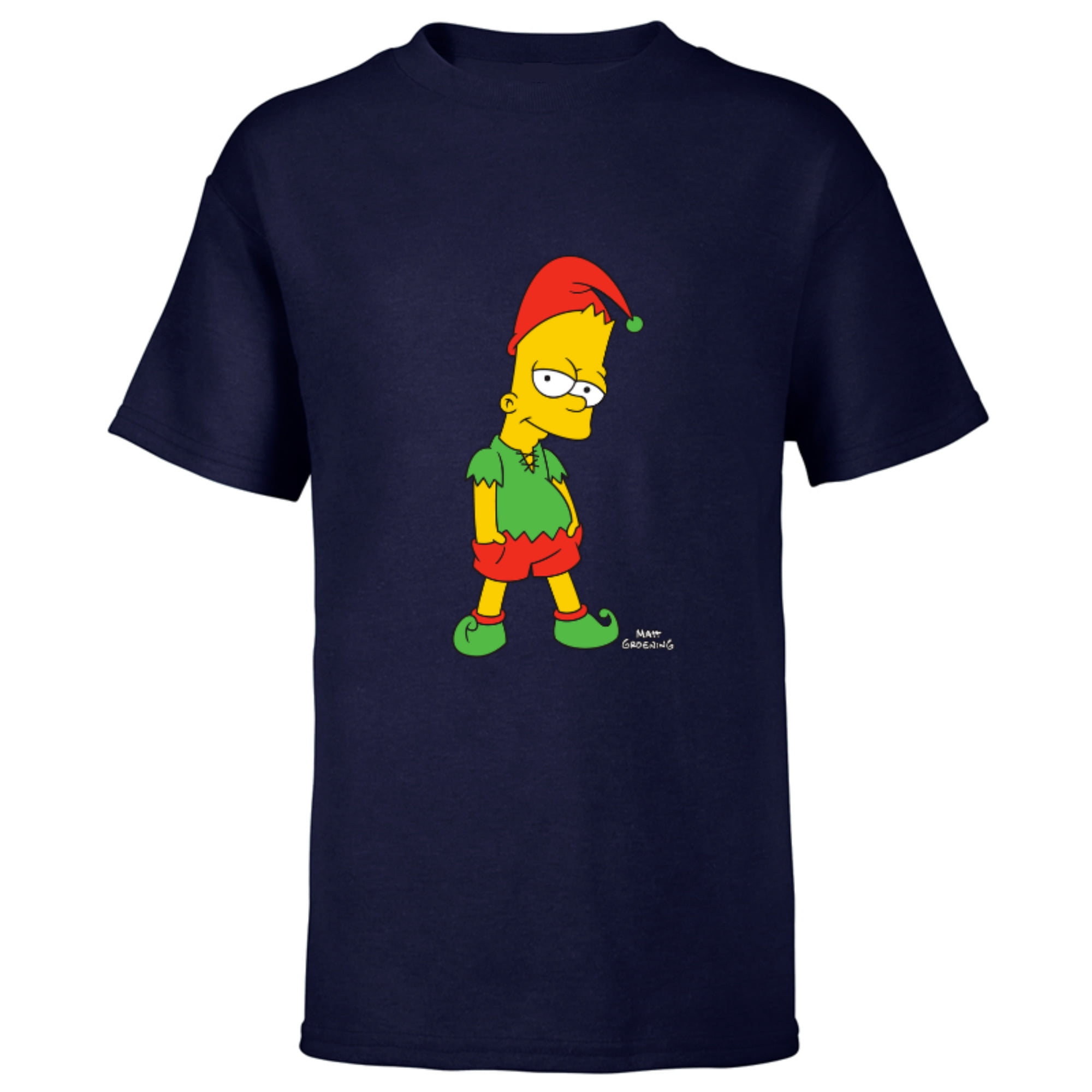 The Simpsons Bart Simpson Elf Bart Holiday - Short Sleeve T-Shirt for ...