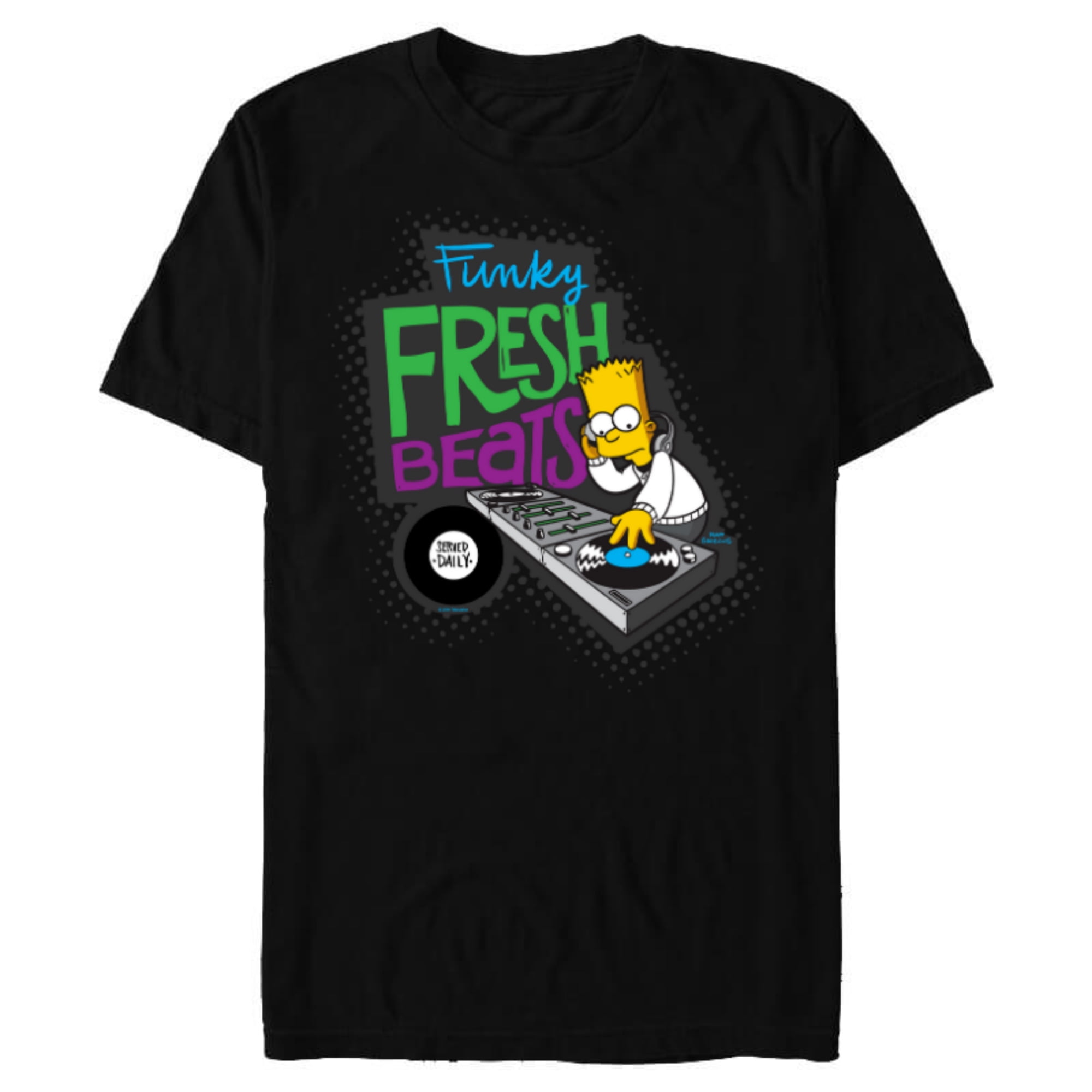The Simpsons Bart Simpson Funky Fresh Beats Served Daily - Short Sleeve ...