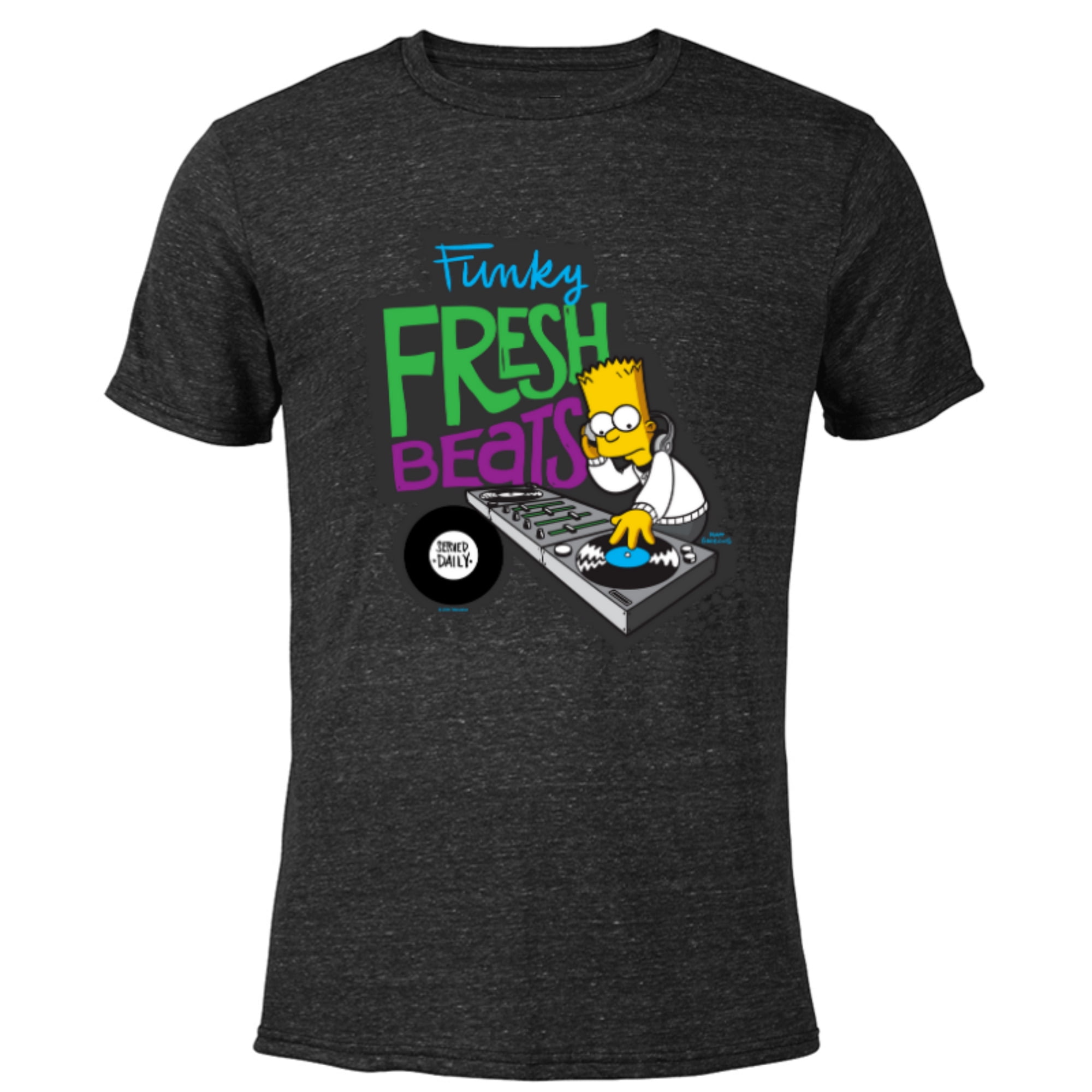 The Simpsons Bart Simpson Funky Fresh Beats Served Daily - Short Sleeve Blended T-Shirt for ...