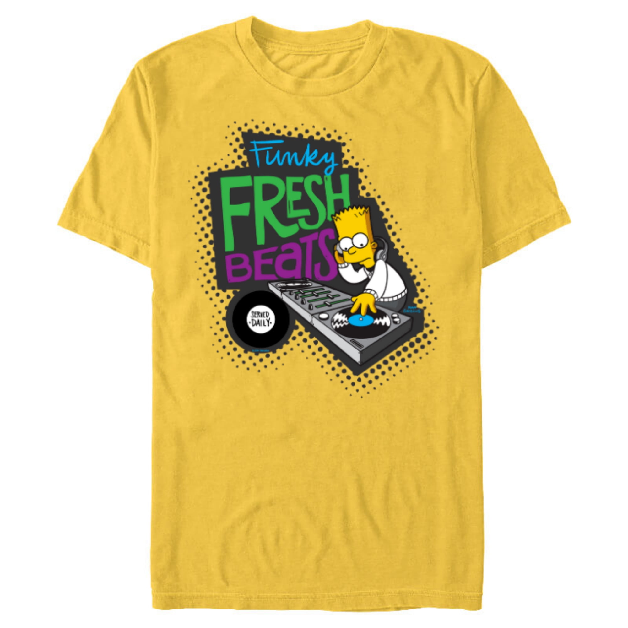 The Simpsons Bart Simpson Funky Fresh Beats Served Daily - Short Sleeve ...