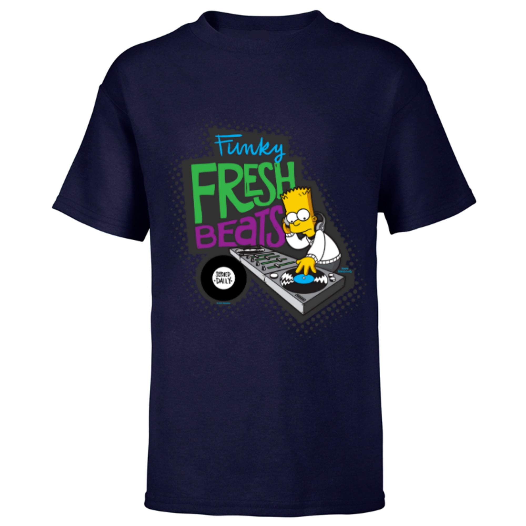 The Simpsons Bart Simpson Funky Fresh Beats Served Daily - Short Sleeve T-Shirt for Kids ...