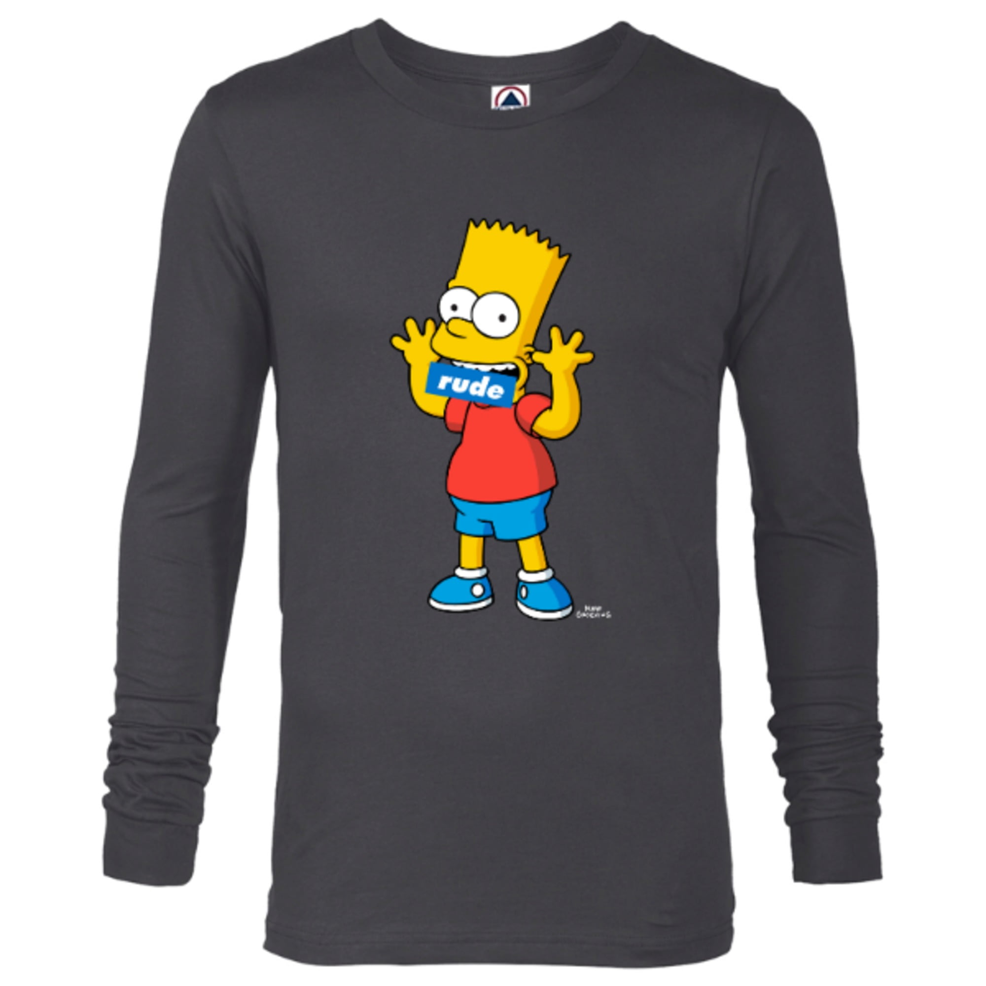 The Simpsons Bart Simpson Rude Mouth - Long Sleeve T-Shirt for Men ...