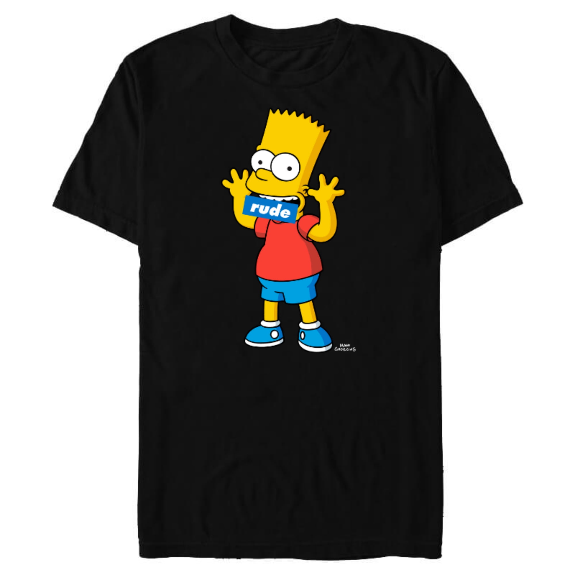 The Simpsons Bart Simpson Rude Mouth - Short Sleeve Blended T-Shirt for ...