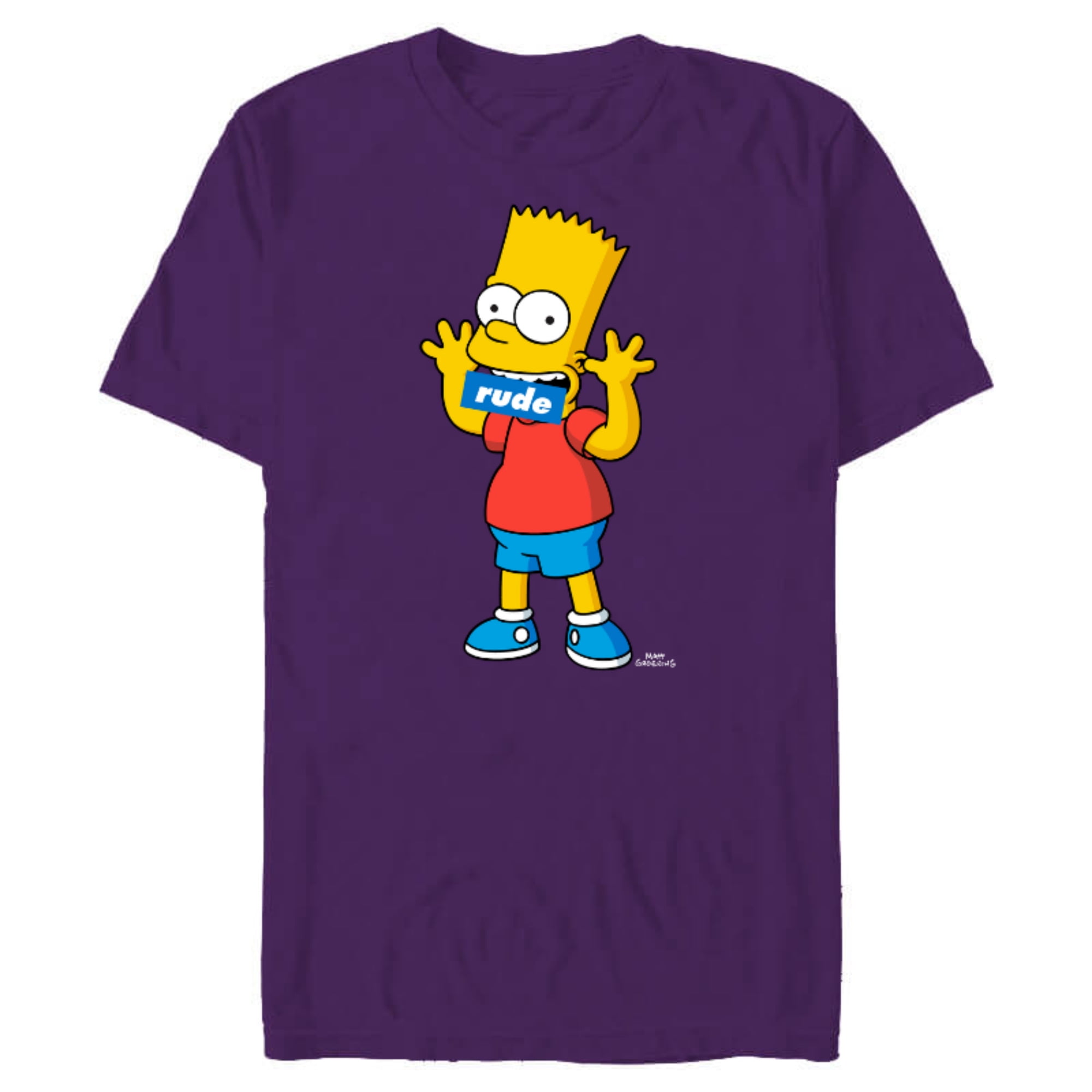 The Simpsons Bart Simpson Rude Mouth - Short Sleeve Blended T-Shirt for ...