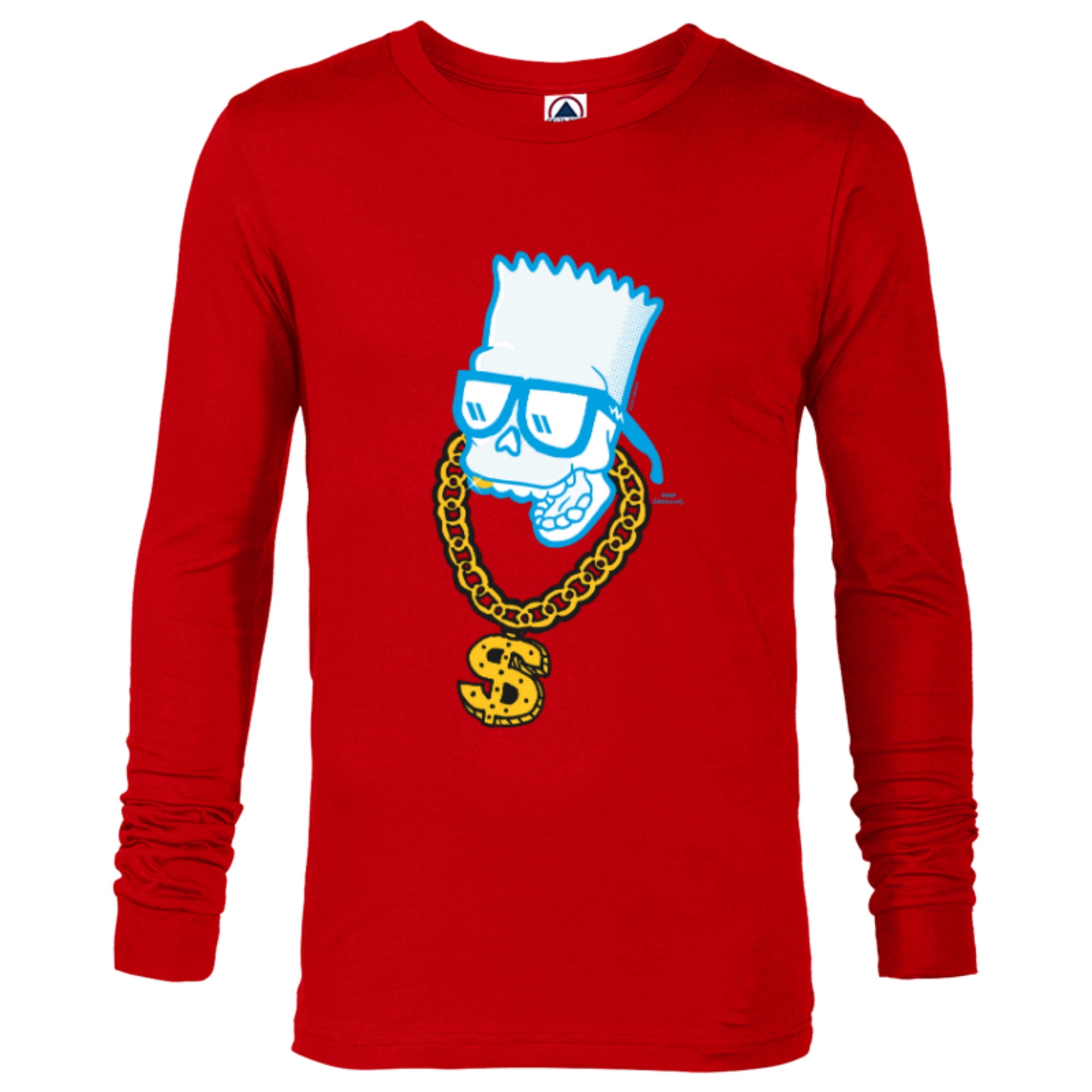 The Simpsons Bart Simpson Skull Bling - Long Sleeve T-Shirt for Men ...