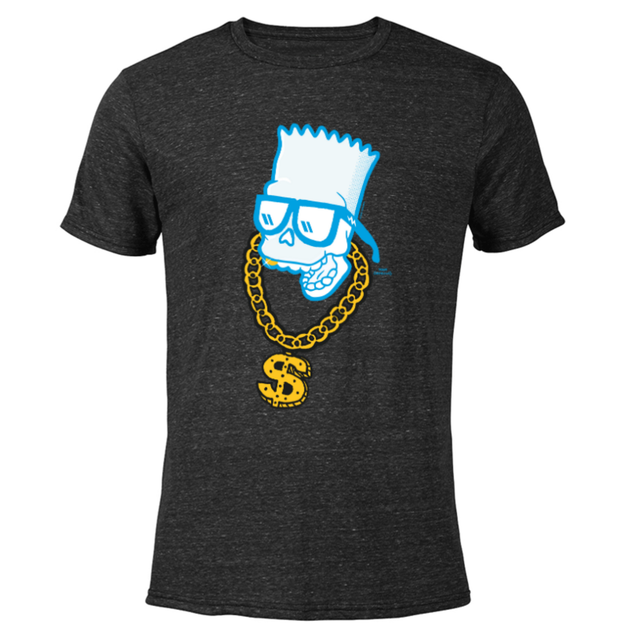 The Simpsons Bart Simpson Skull Bling - Short Sleeve Blended T-Shirt ...