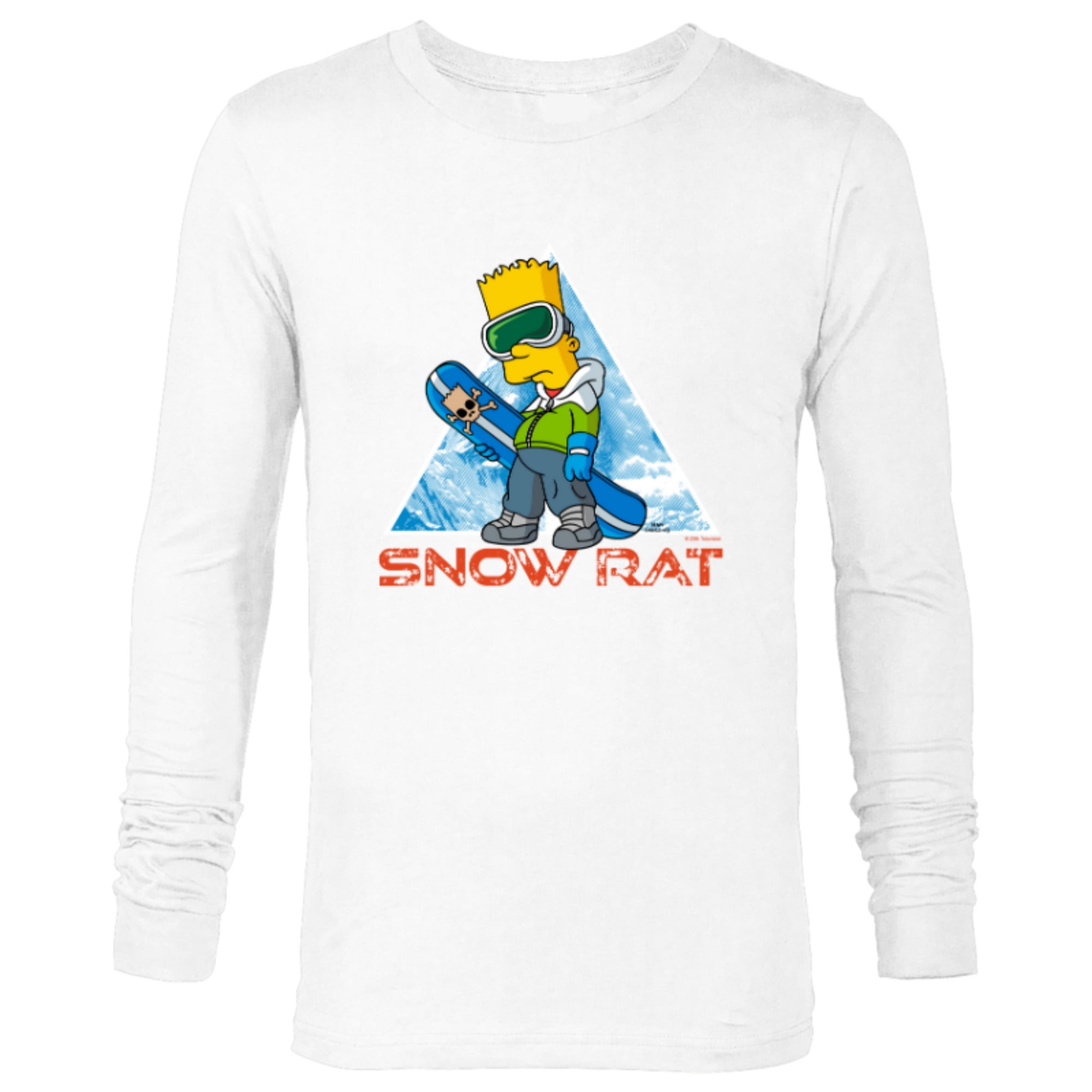 The Simpsons Bart Simpson Snowboarding Snow Rat - Long Sleeve T-Shirt ...