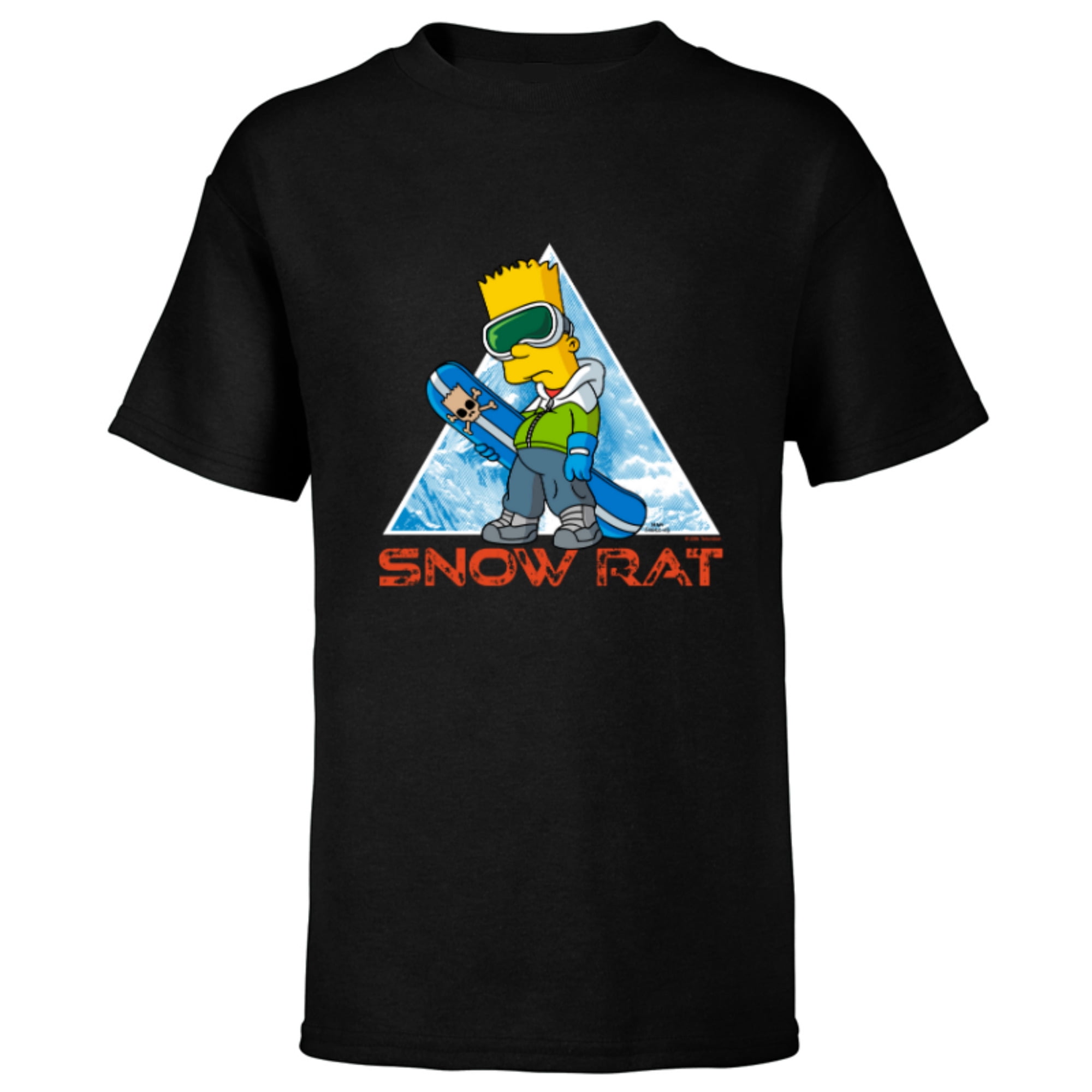 The Simpsons Bart Simpson Snowboarding Snow Rat - Short Sleeve T-Shirt ...