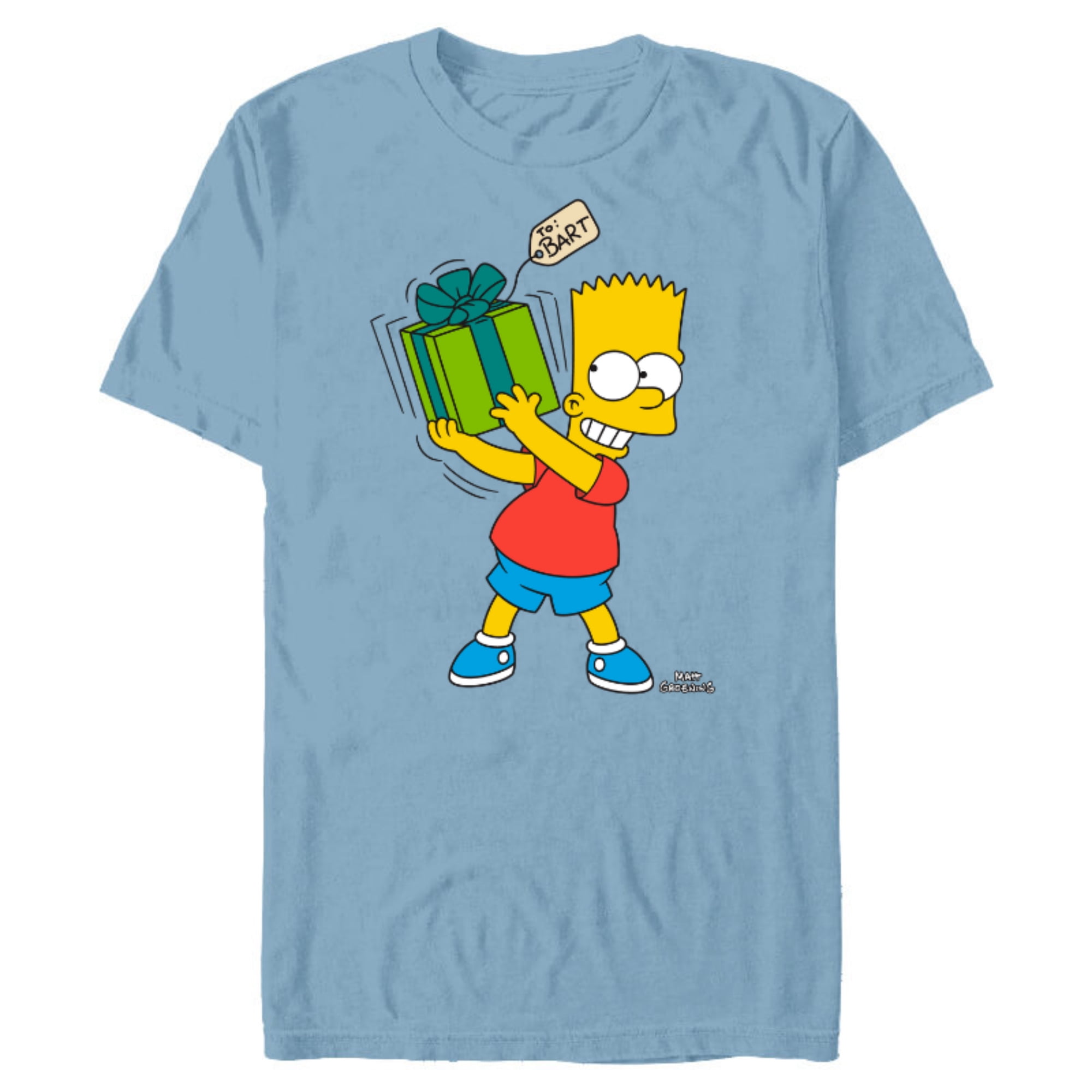 The Simpsons Bart Simpsons Present Time Holiday - Short Sleeve Blended ...
