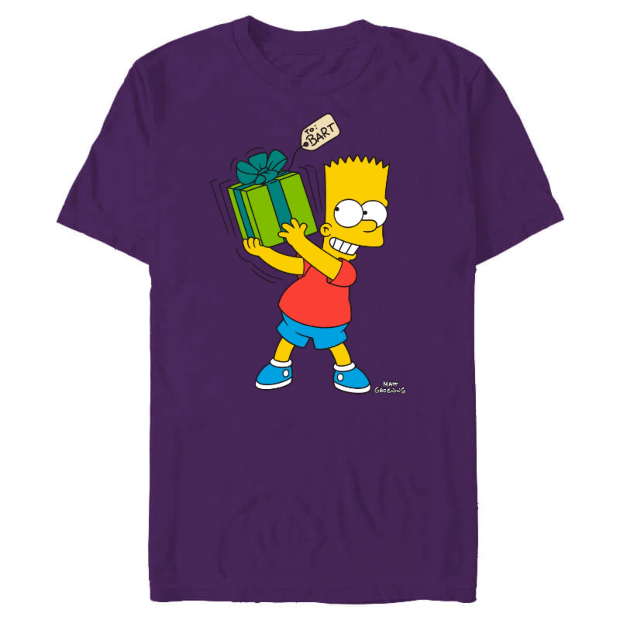 The Simpsons Bart Simpsons Present Time Holiday - Short Sleeve Blended ...