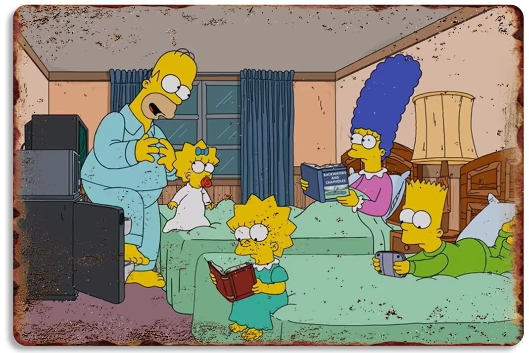 The Simpsons'Bedroom Tin Sign The Simpsons Cartoon Metal Poster Retro ...