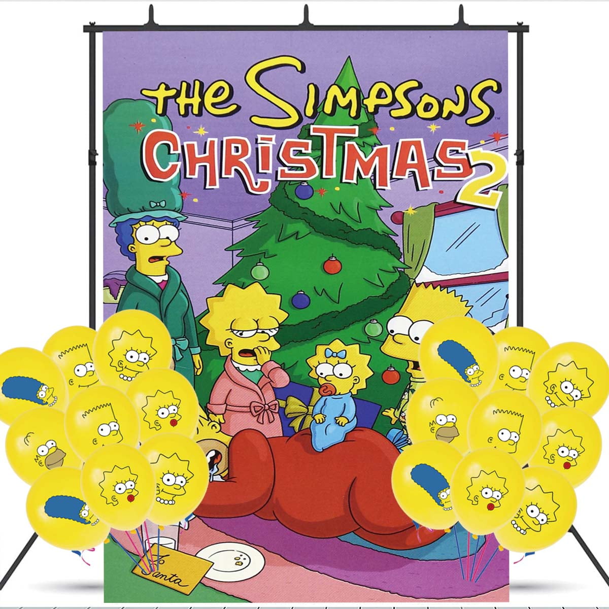 The Simpsons Birthday Balloons Party Supplies Banner Backdrop ...
