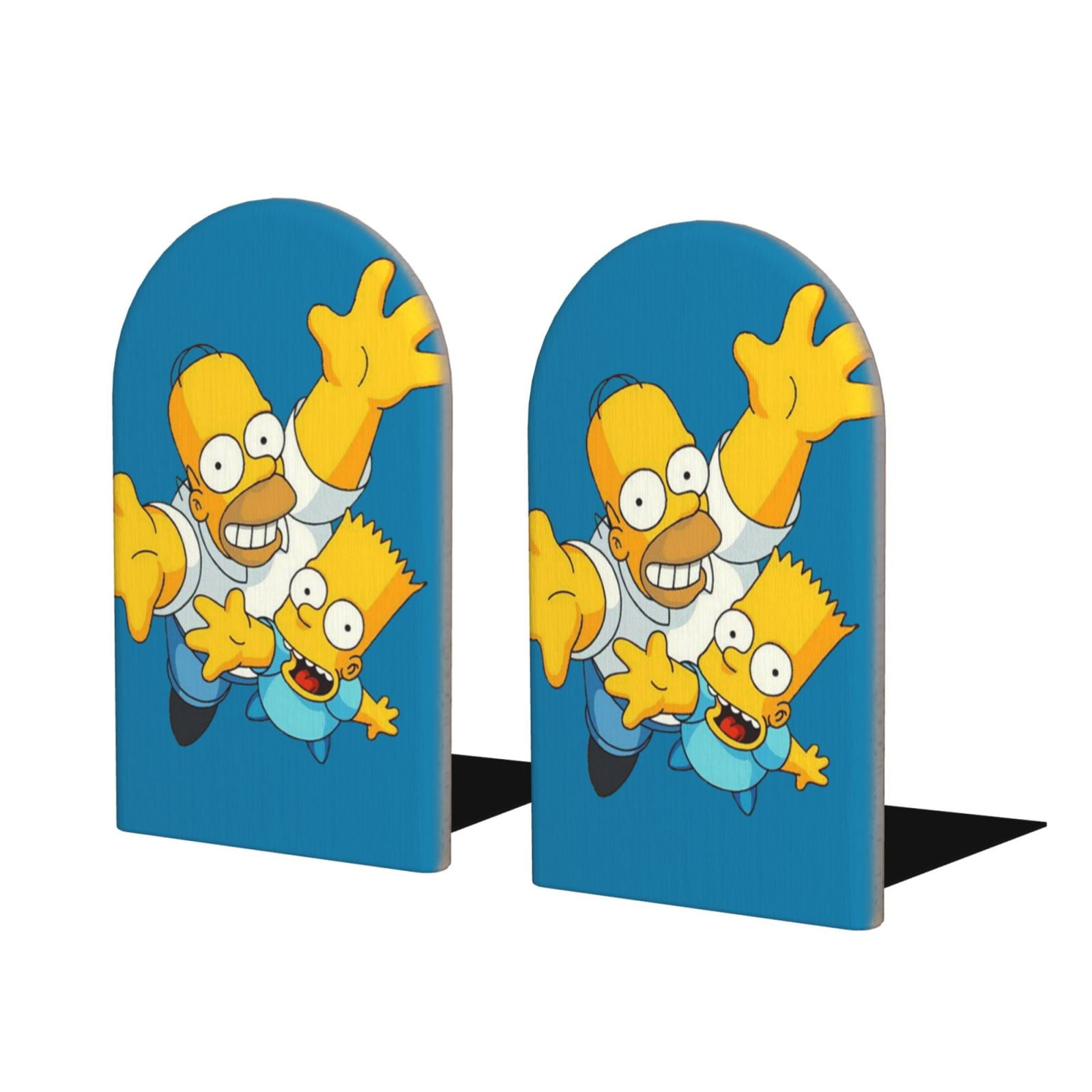 The Simpsons Bookends Wood Book Divider Shelves Non-Skid Book Stand 2 ...
